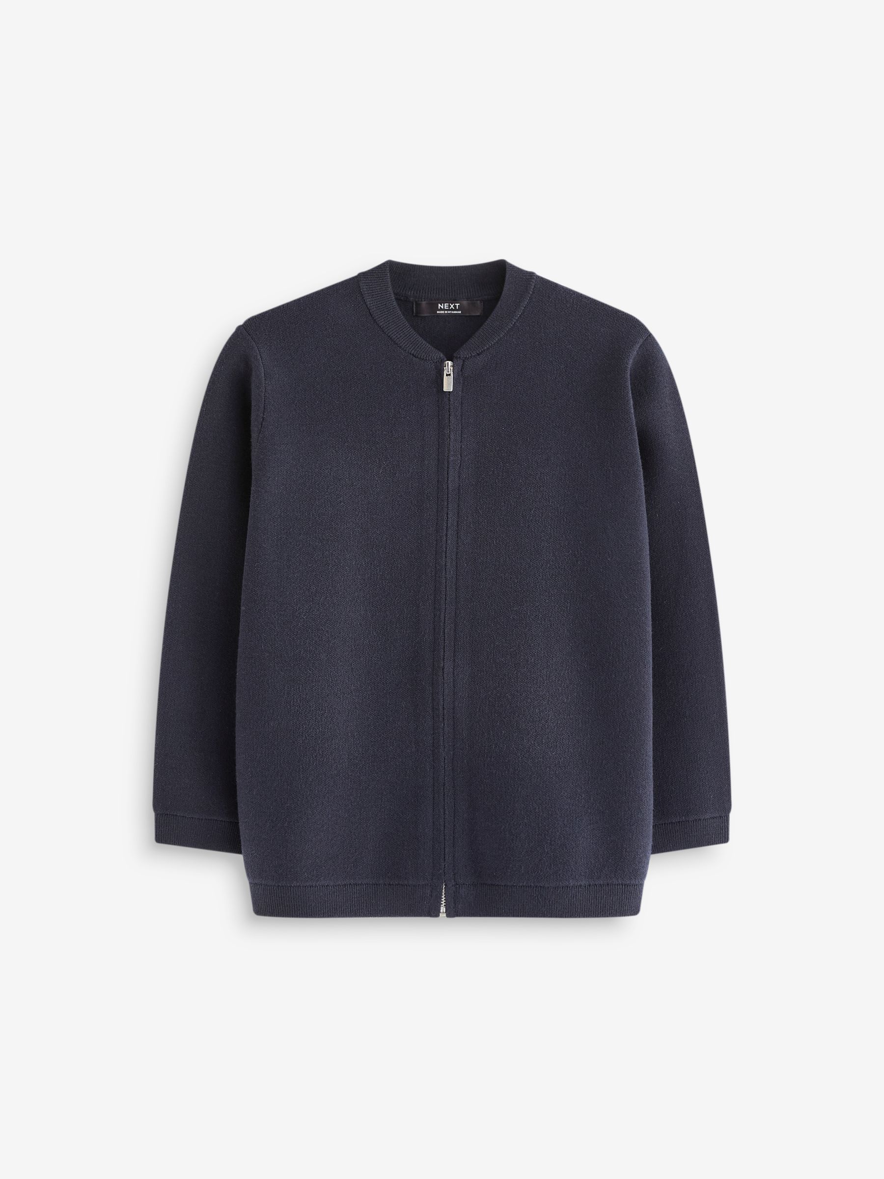 Buy Navy Blue Knitted Zip Through Bomber Cardigan (3-16yrs) from Next ...