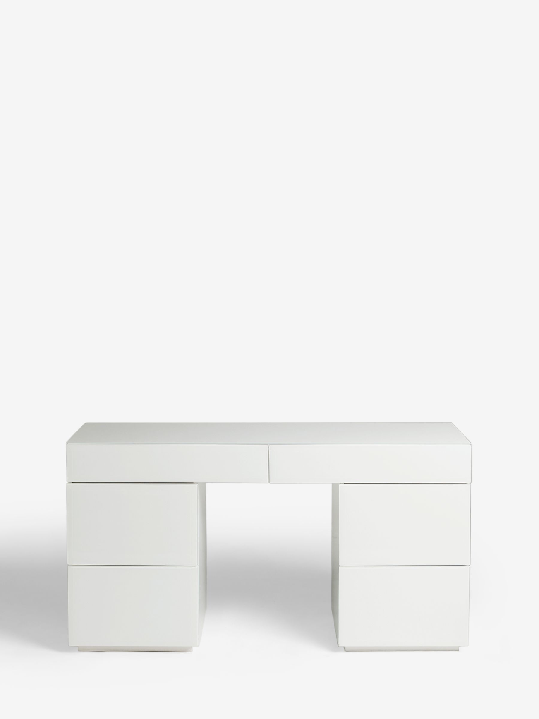 Buy White Sloane Glass Collection Luxe 6 Drawer Wide Console Dressing ...