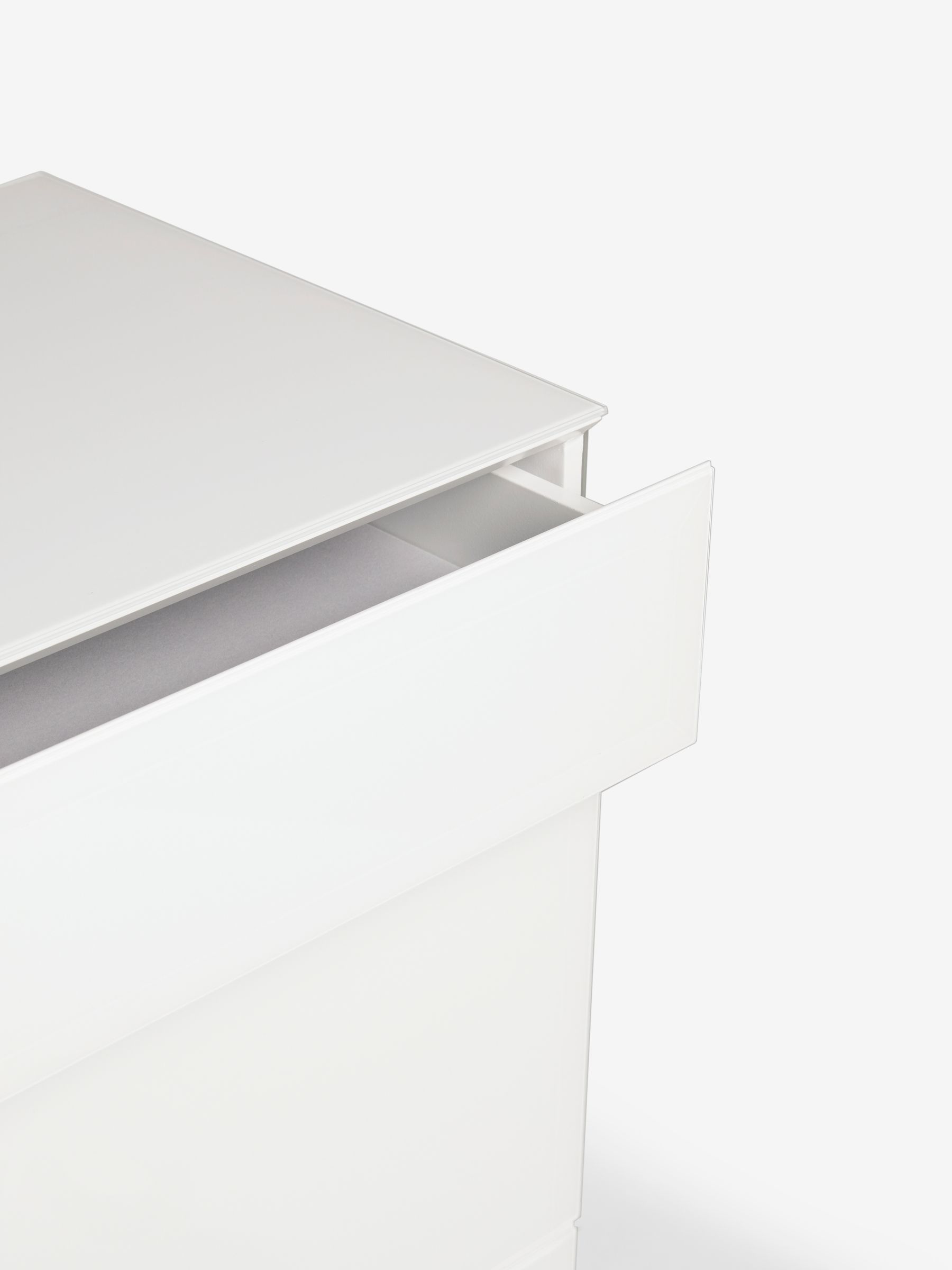 Buy White Sloane Glass Collection Luxe 6 Drawer Wide Console Dressing ...