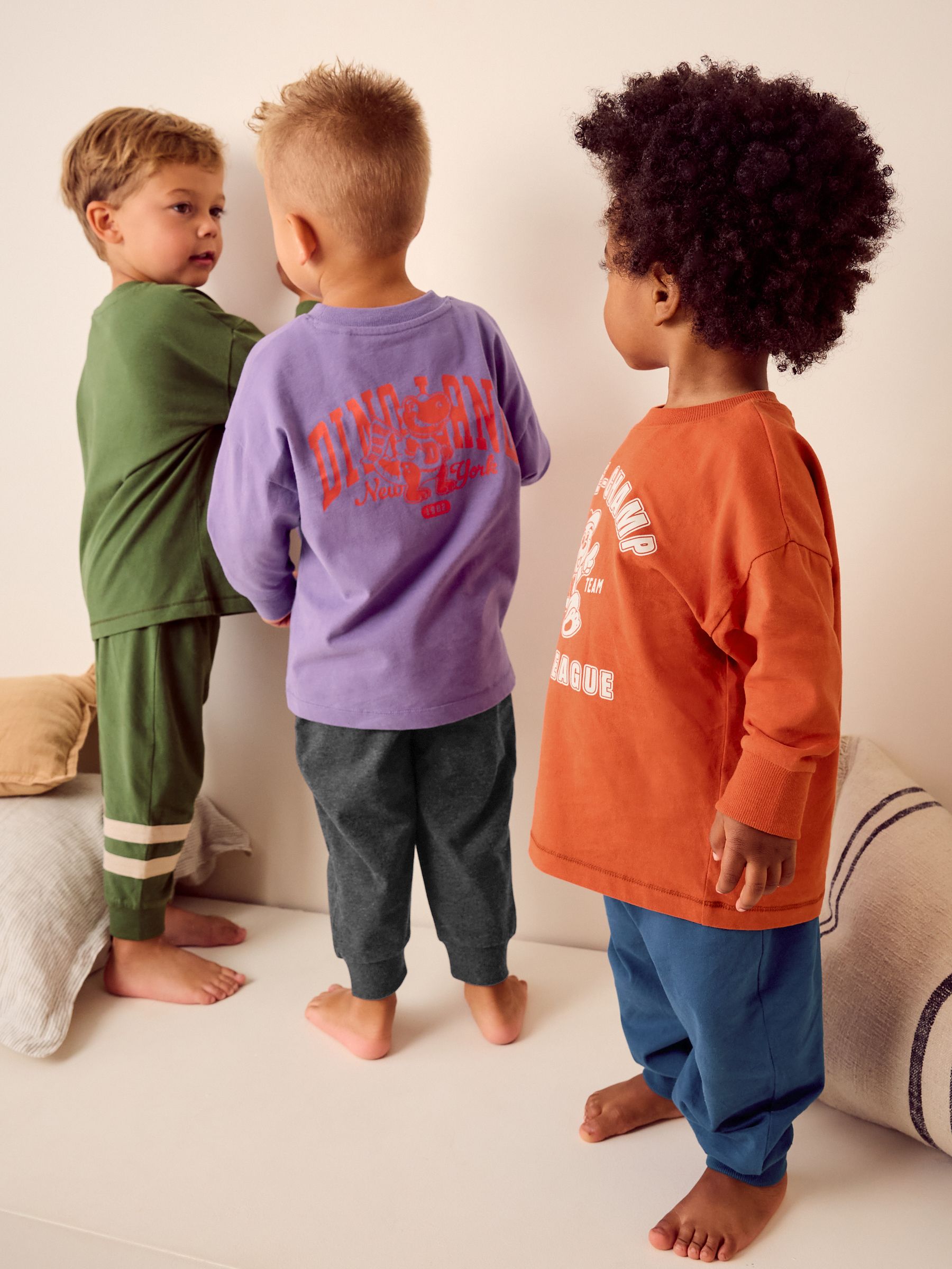 Buy Multi Bright Varsity Oversized Pyjamas 3 Pack (9mths-10yrs) from ...