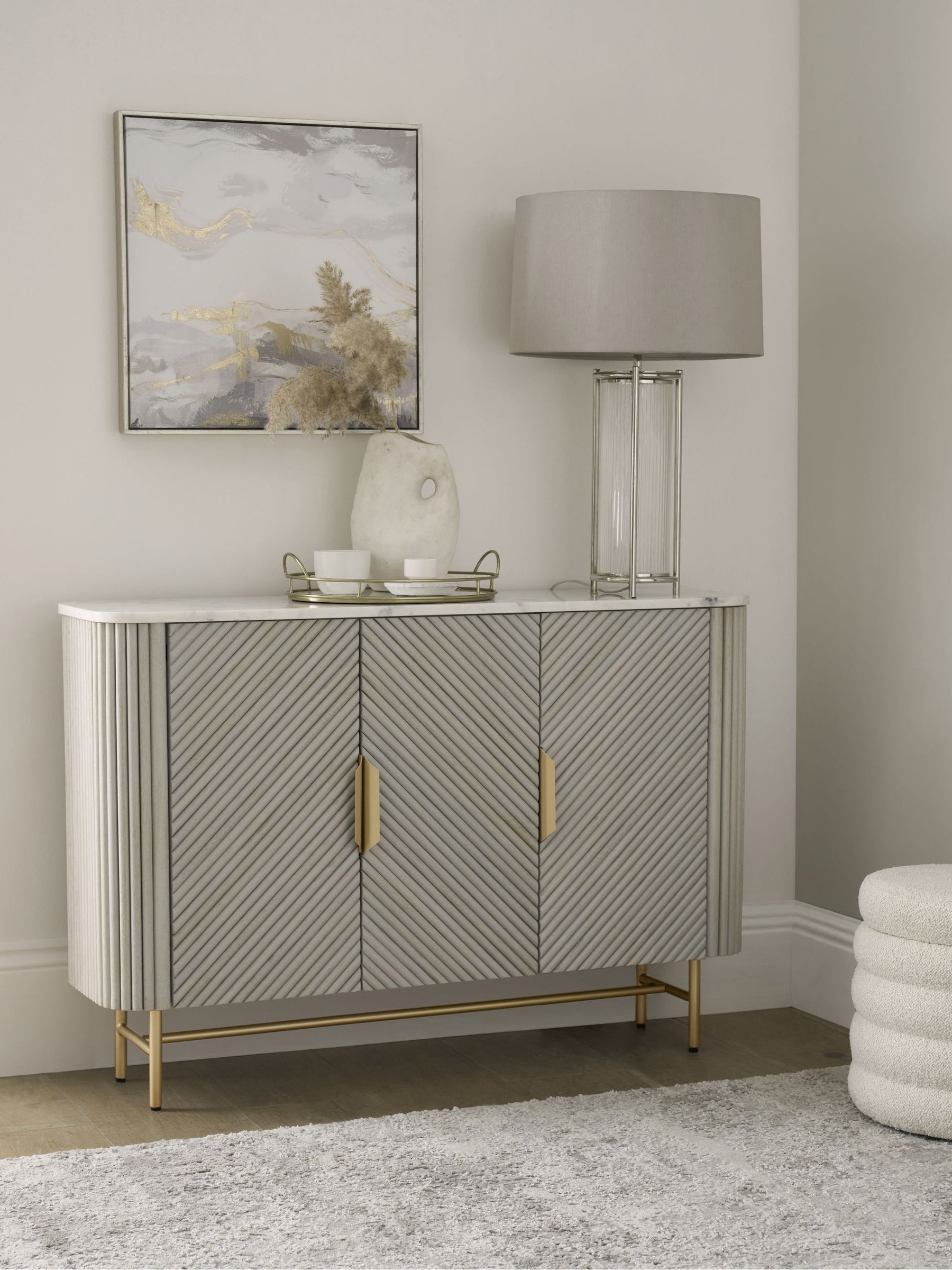 Buy Light Grey Valencia Marble Mango Wood Sideboard from the Next UK online shop