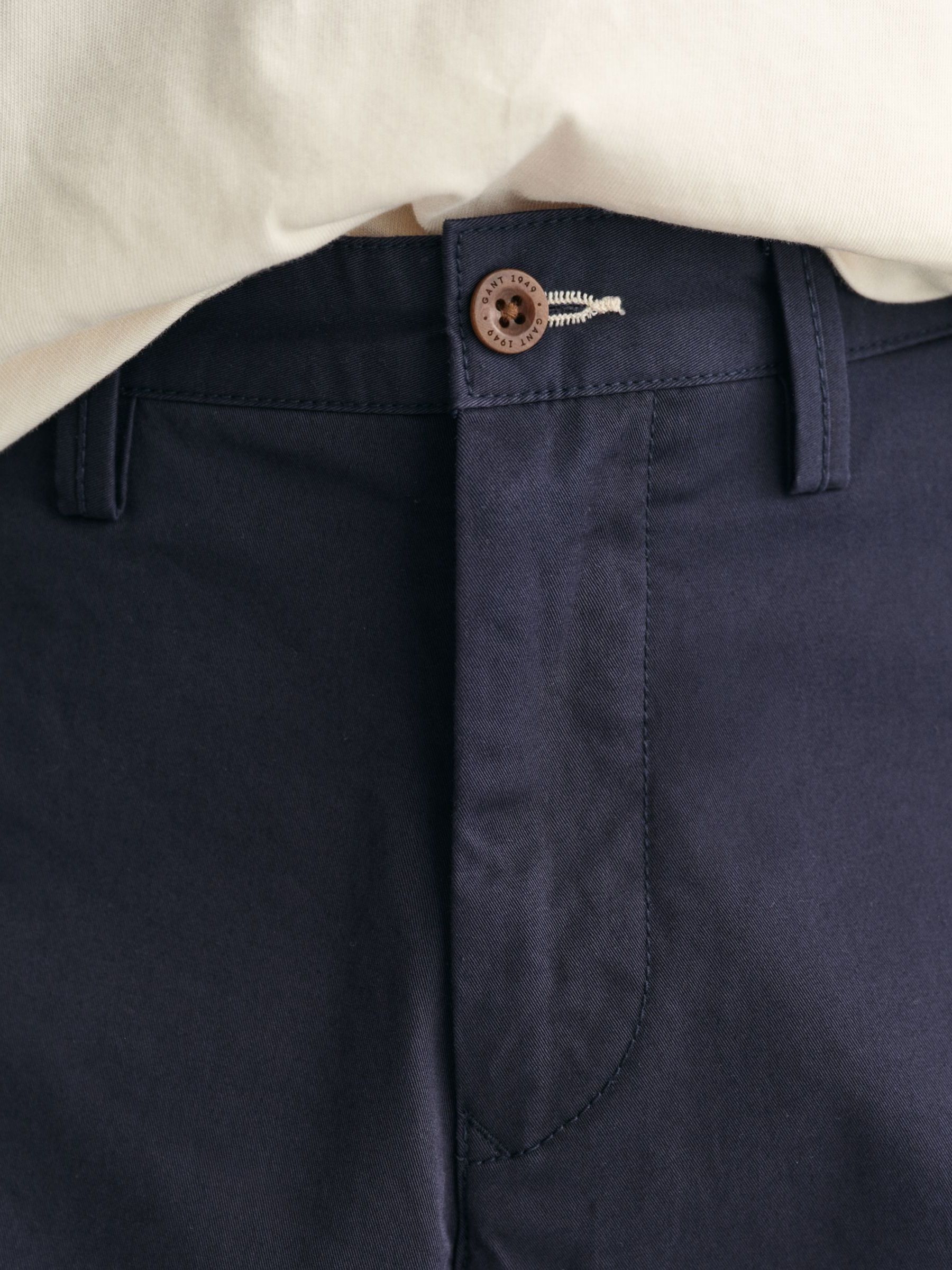 Buy GANT Blue Relaxed Organic Cotton Blend Twill Shorts from the Next ...