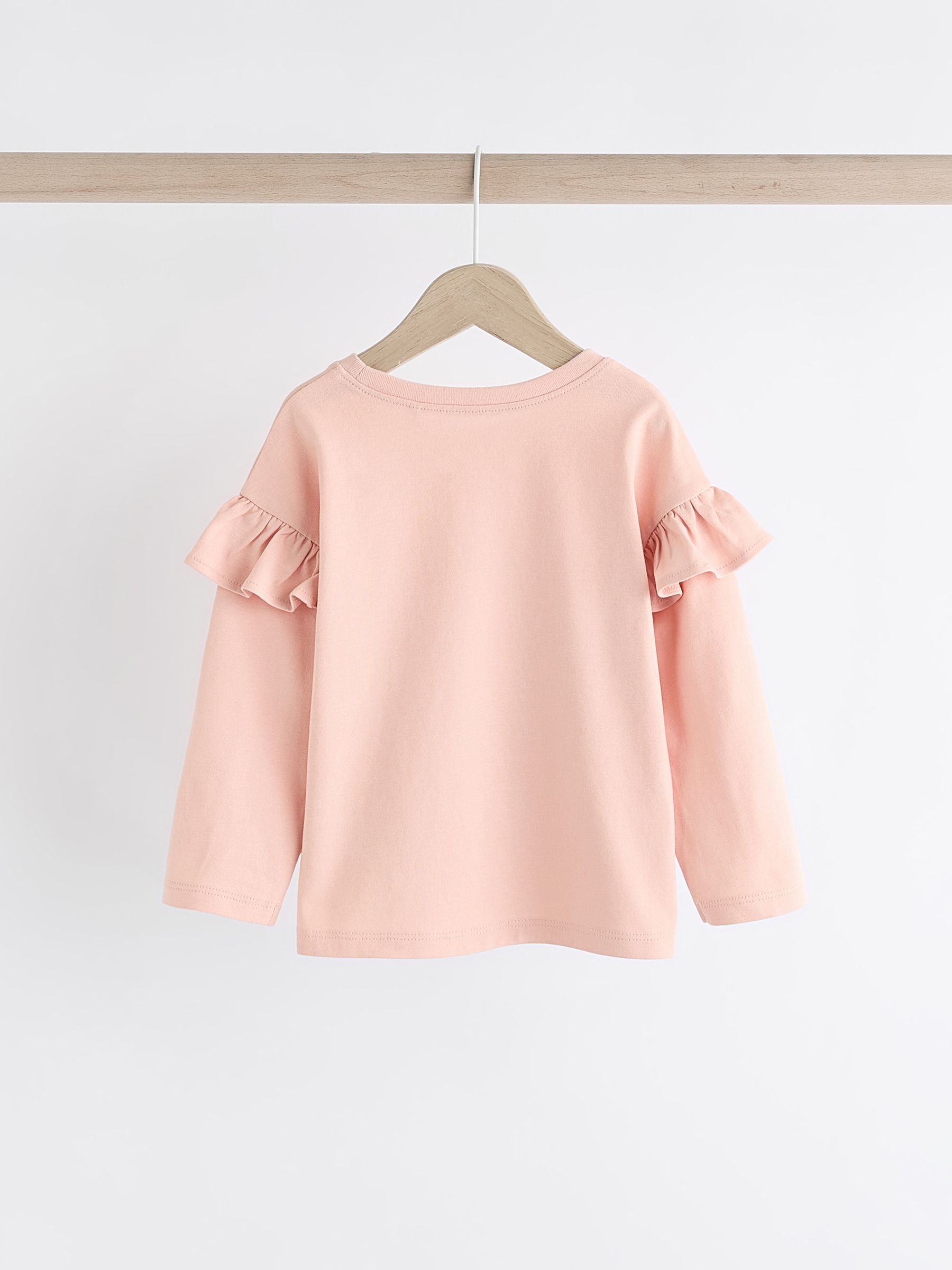 Buy Pink Long Sleeve Frill Tops 4 Pack (3mths-7yrs) from the Next UK ...