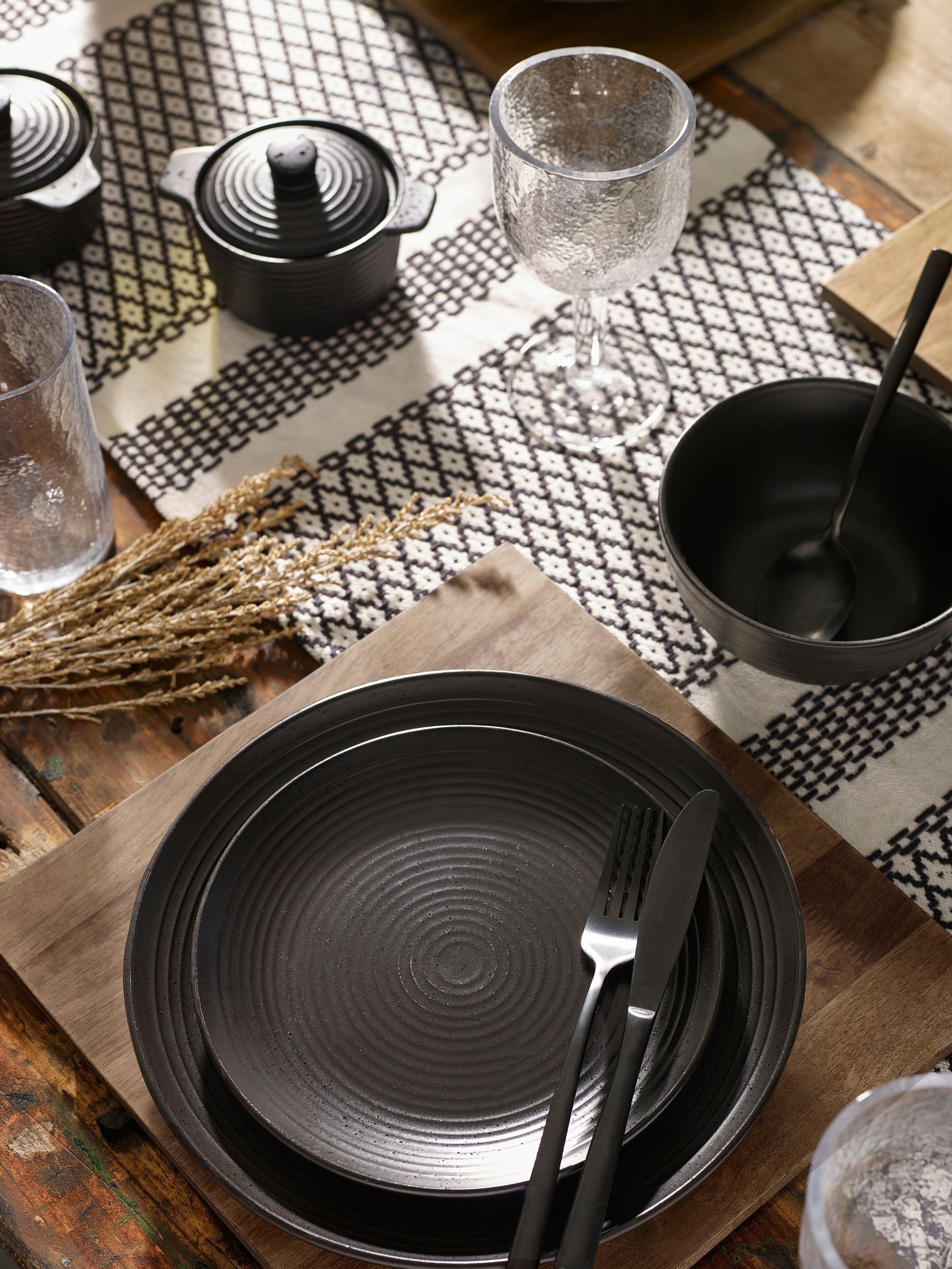 Buy Black Bronx 12 Piece Dinner Set from the Next UK online shop