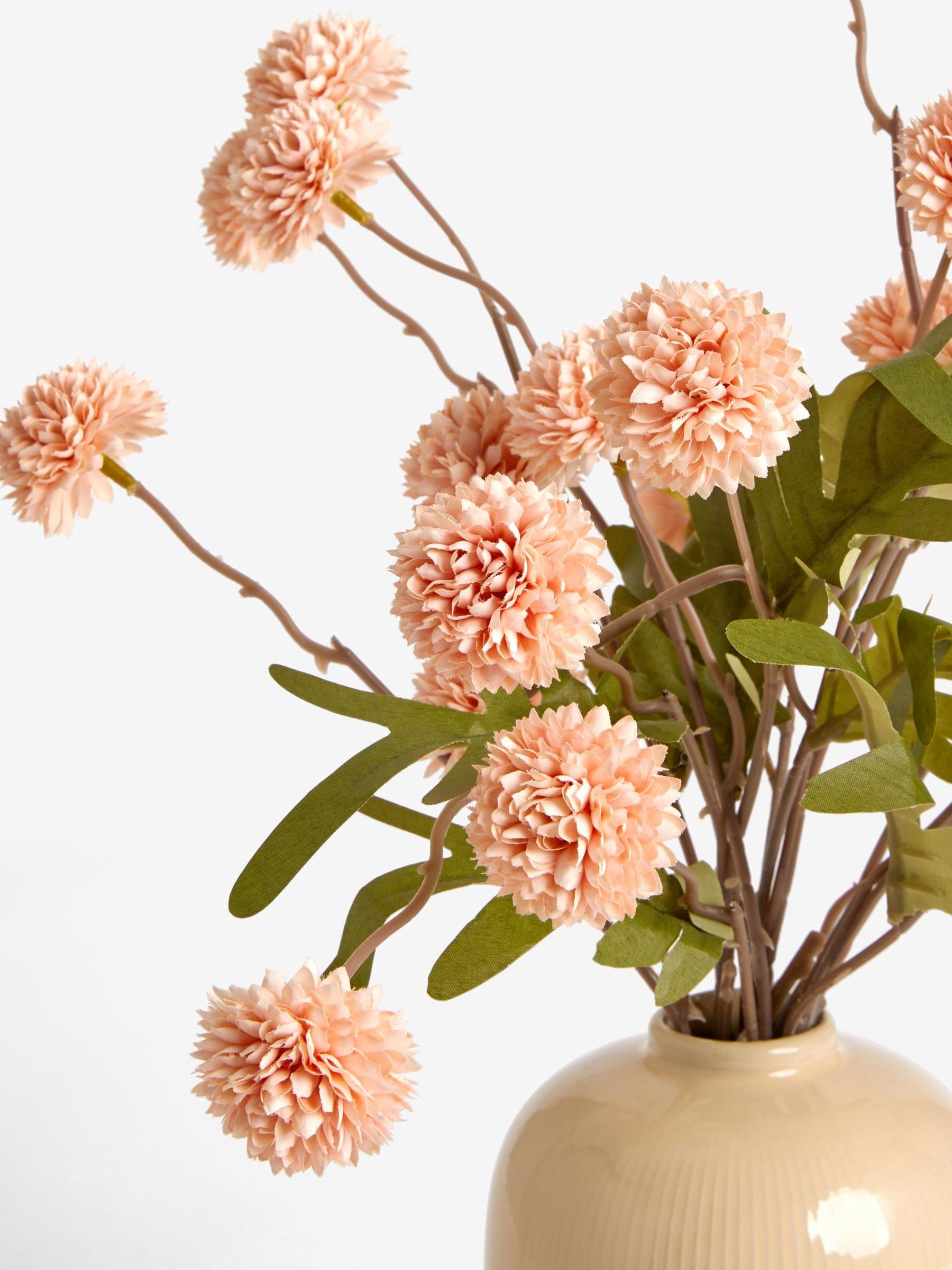Buy Pink Artificial Pom Pom Arrangement In Ceramic Vase from the Next ...