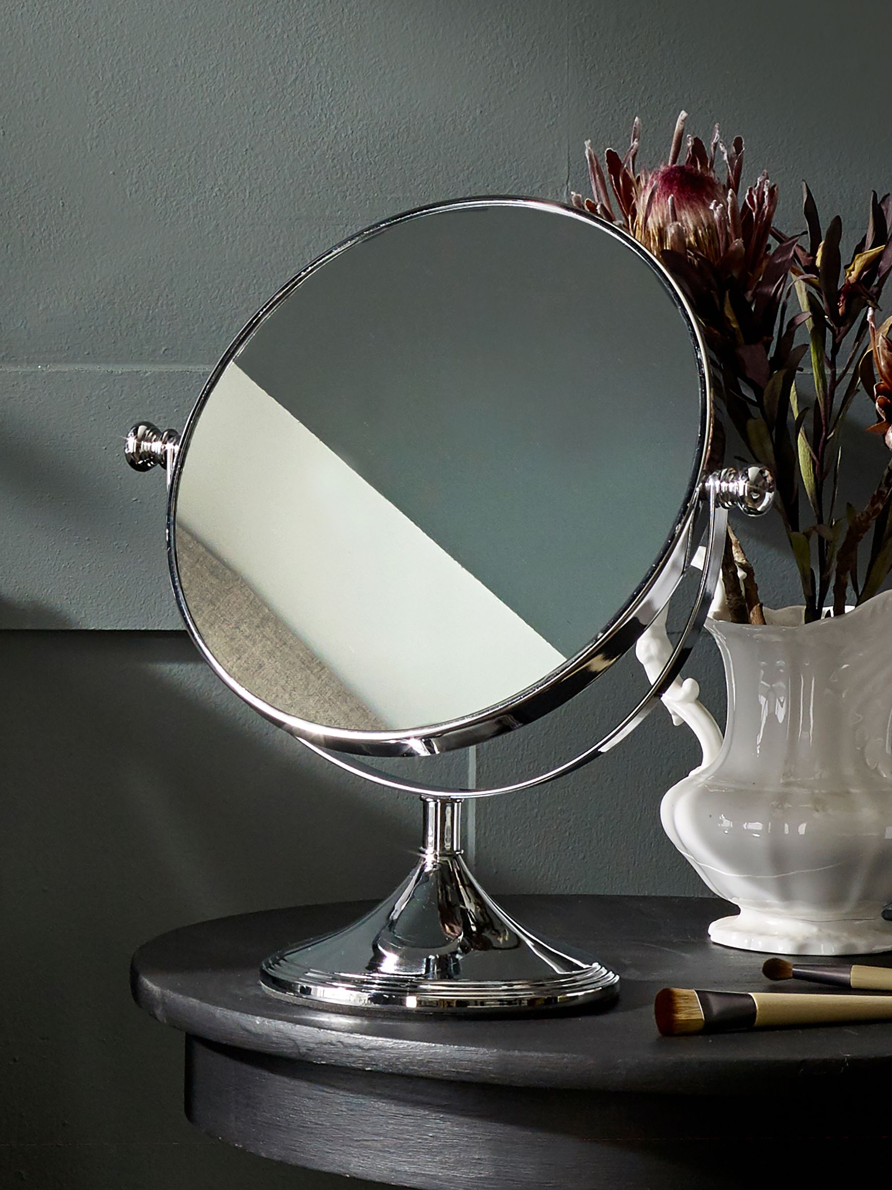 Buy Chrome Harlow 3x Magnification Round Dressing Table Mirror from the ...