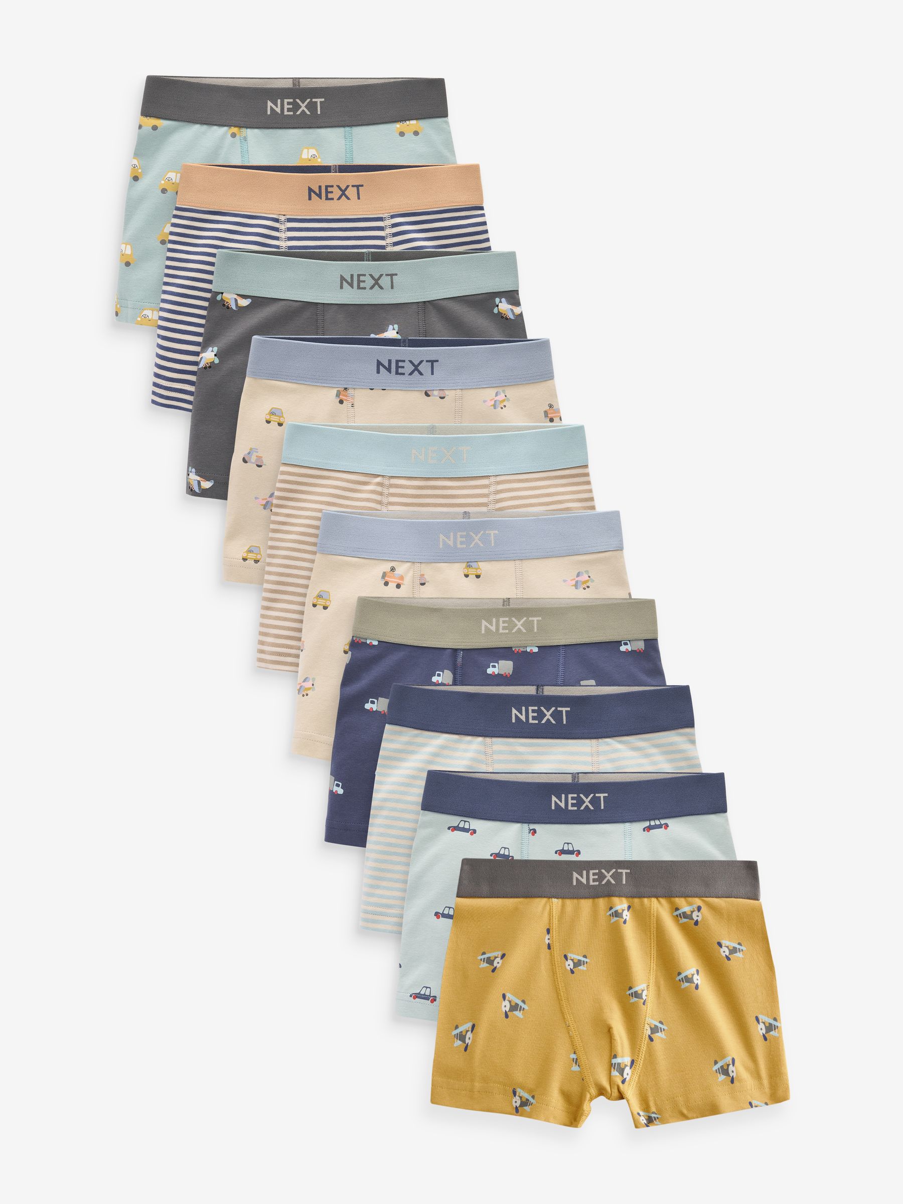 Buy Neutral Transport Print Trunks 10 Pack (1.5-16yrs) from the Next UK ...