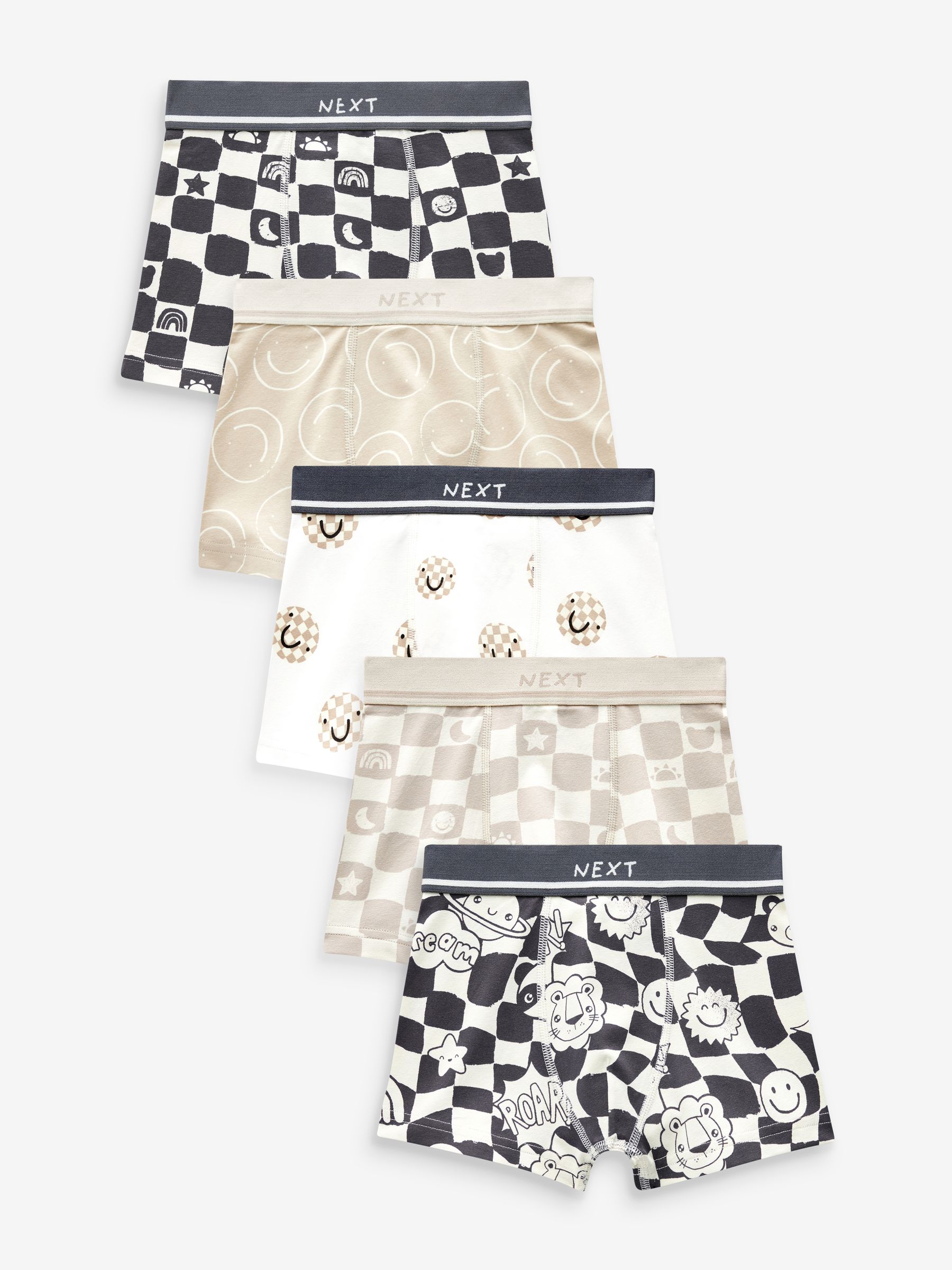 Buy Neutral Check Smile Trunks 5 Pack (3-16yrs) from the Next UK online ...