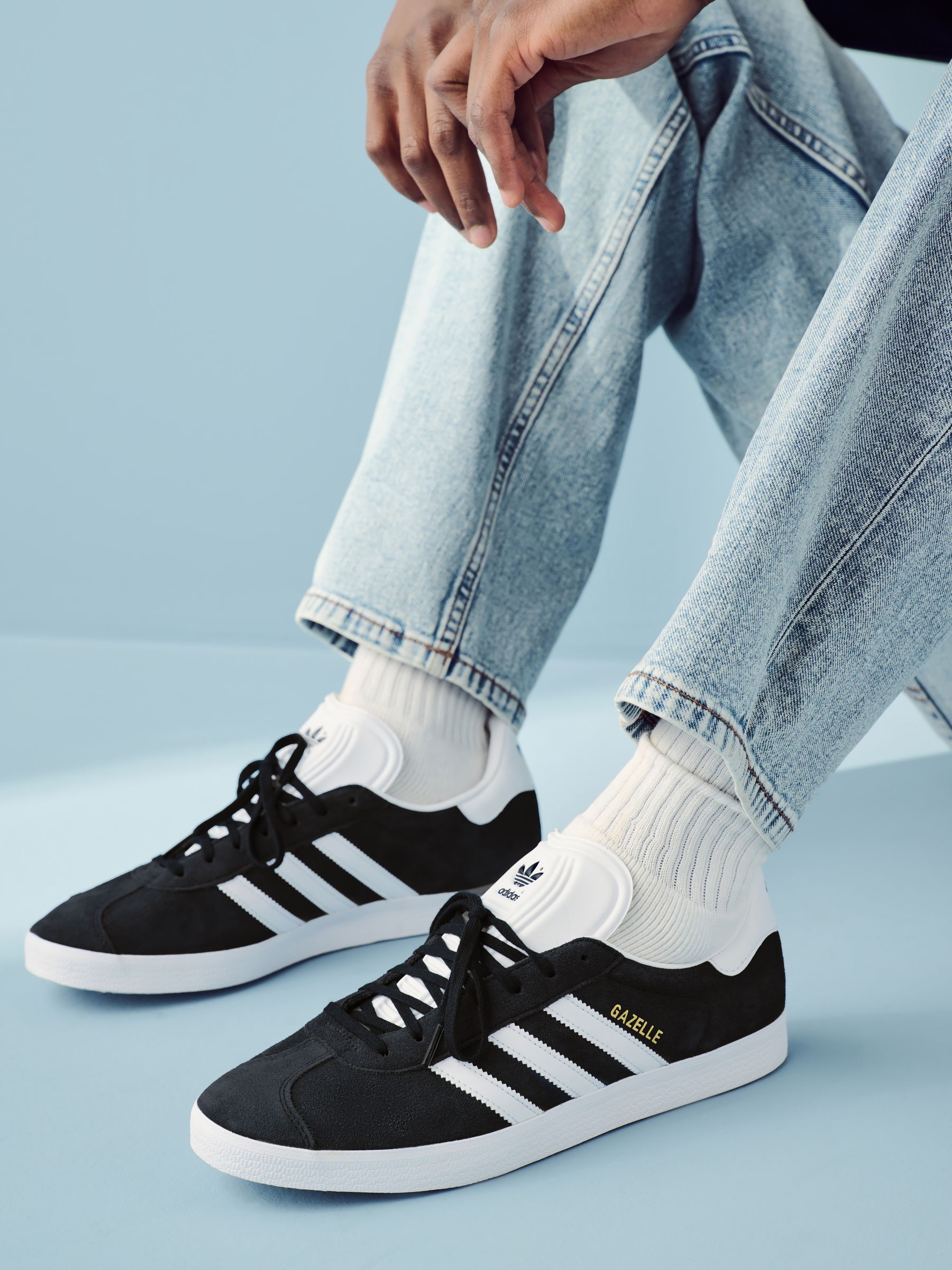 Buy adidas Originals White/Black Gazelle Trainers from the Next UK ...