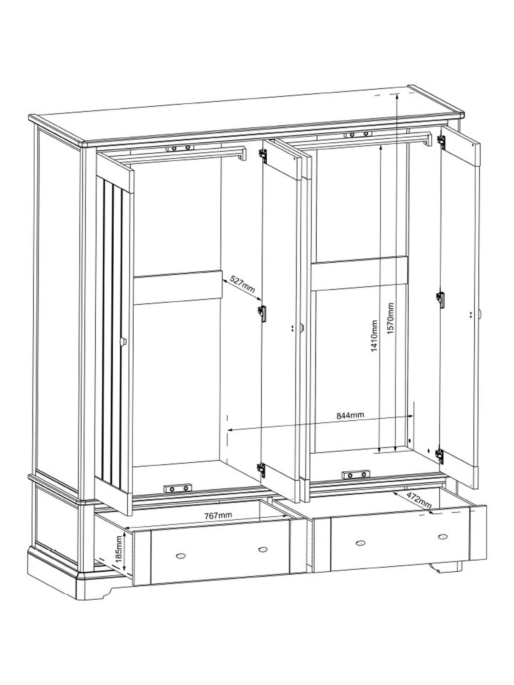 Buy Chalk White Hampton Solid Oak 4 door, 2 drawers Wardrobe from the ...
