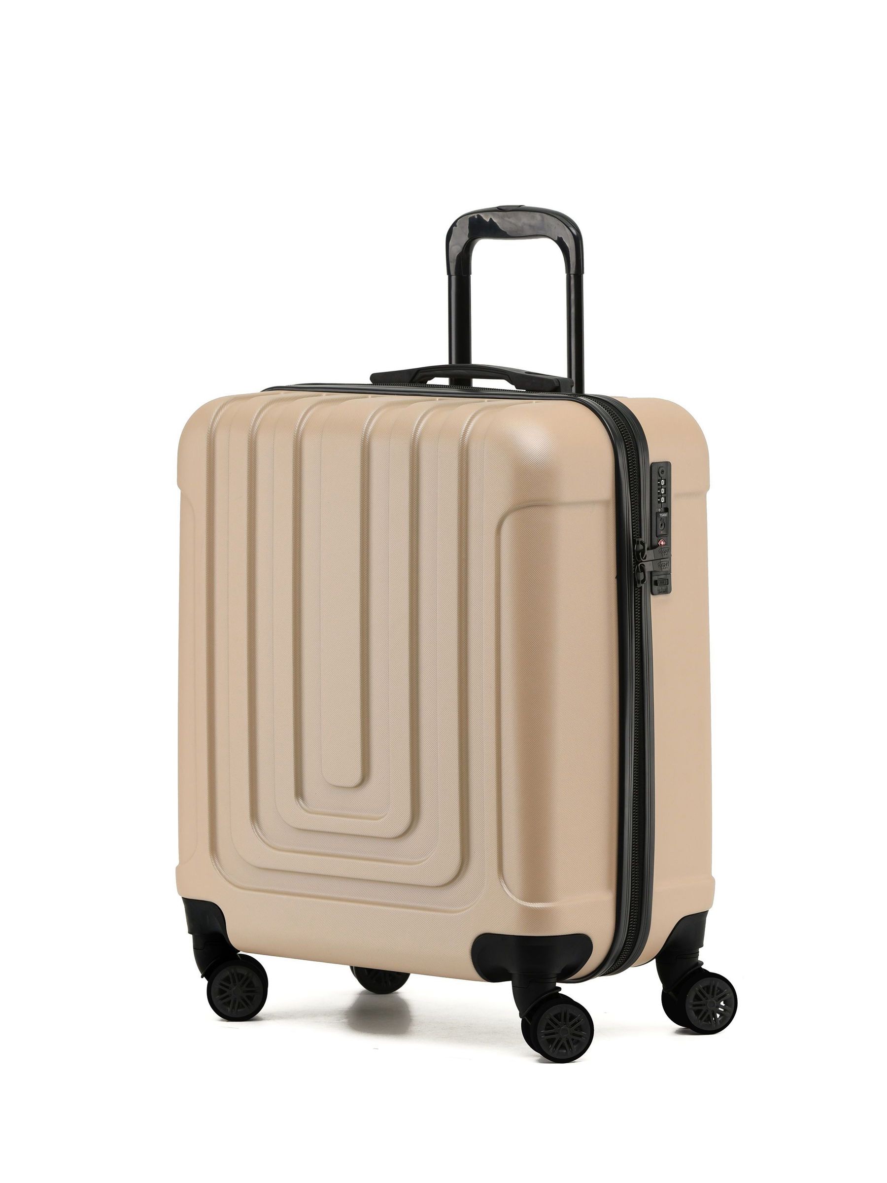 Buy Flight Knight Champagne 56x45x25cm EasyJet Overhead 8 Wheel ABS ...