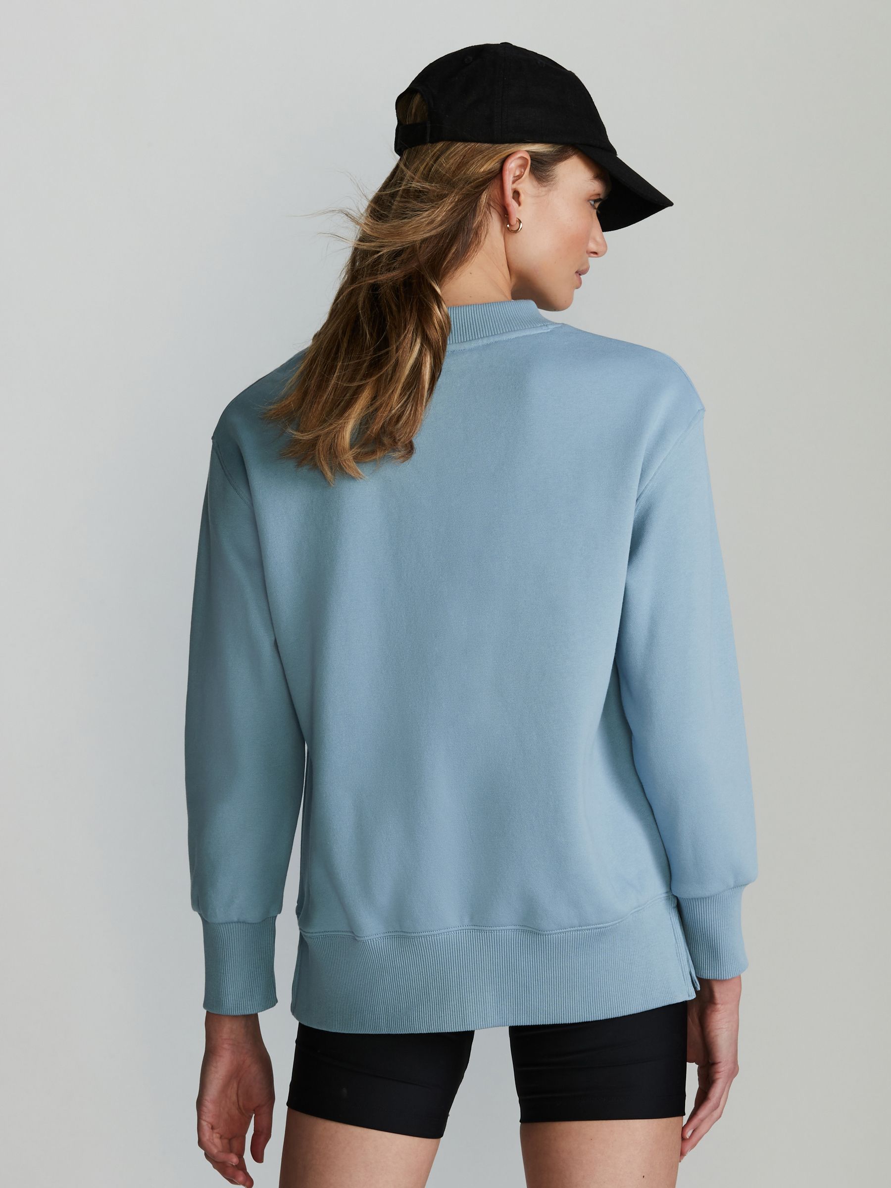 Buy Dusky Blue Relaxed Fit Essentials Longline Sweatshirt from the Next ...