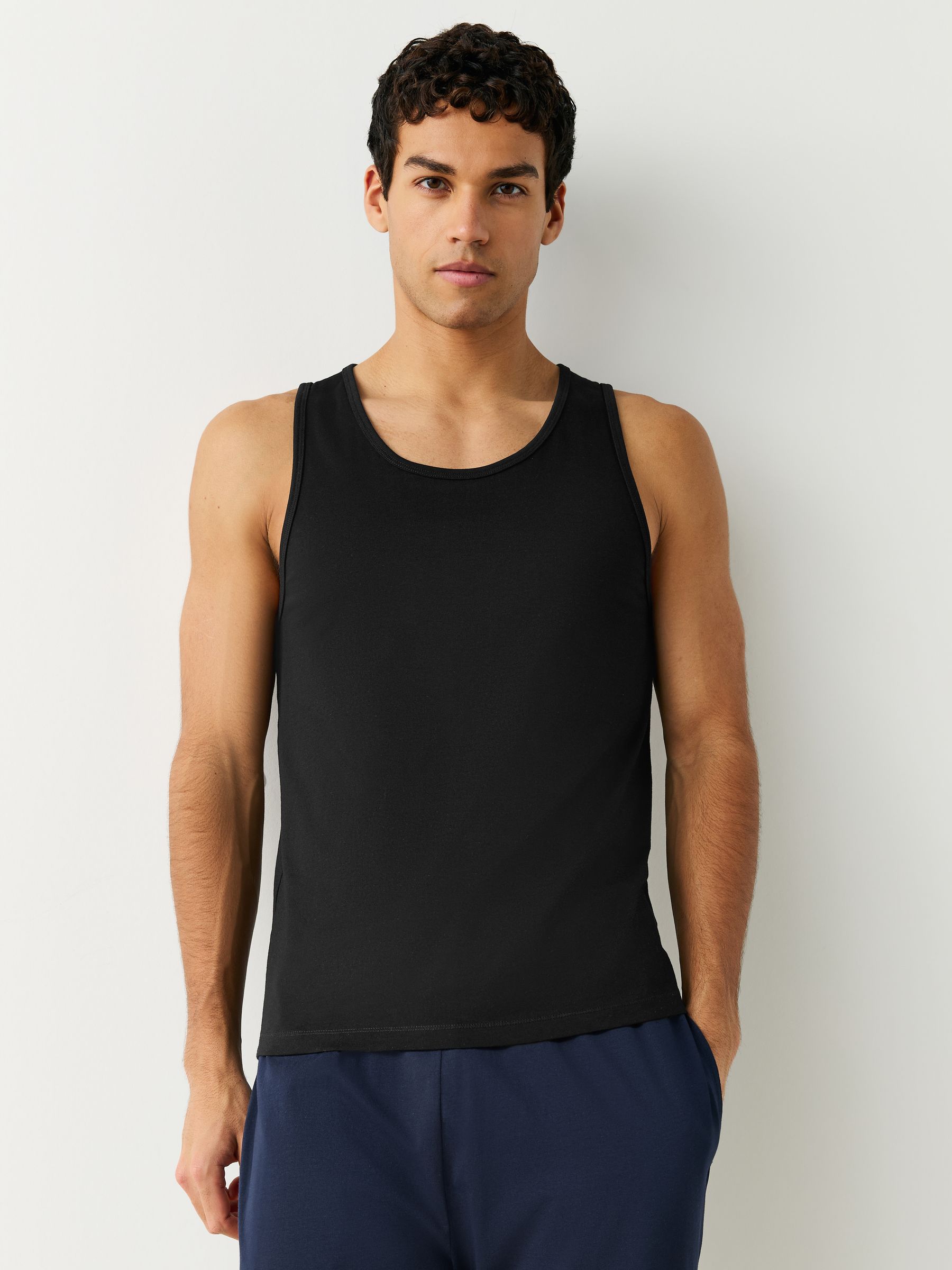 Buy Black 100% Cotton Layering Vests 5 Pack from Next Australia