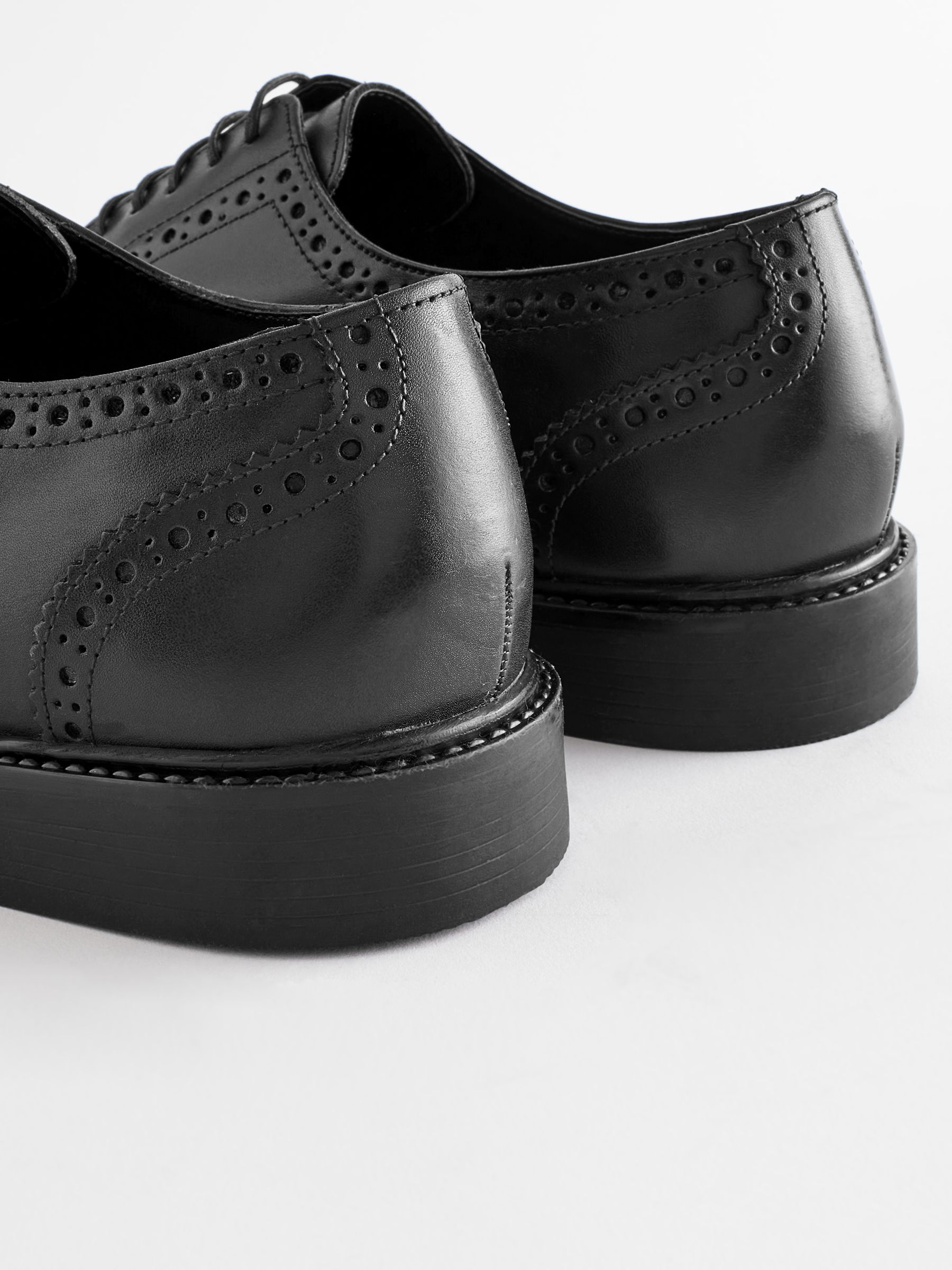 Buy Black Standard Fit Leather Derby Brogues from the Next UK online shop