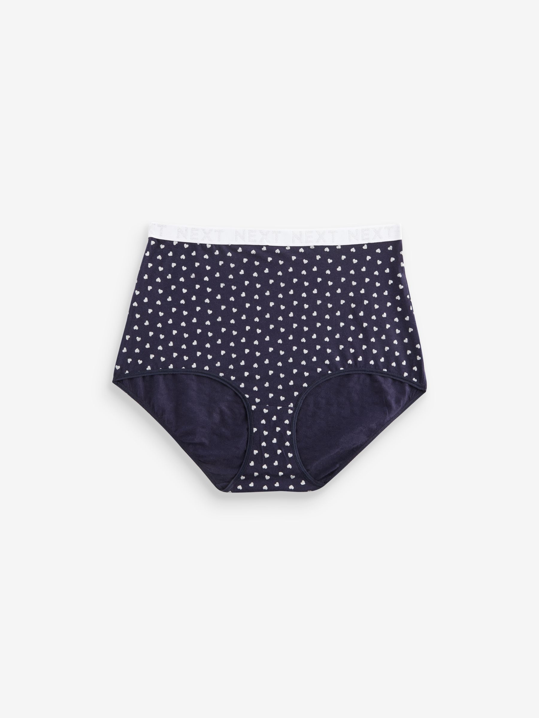 Buy Sparkle Heart Print/Plain Full Brief Logo Knickers 4 Pack from the ...