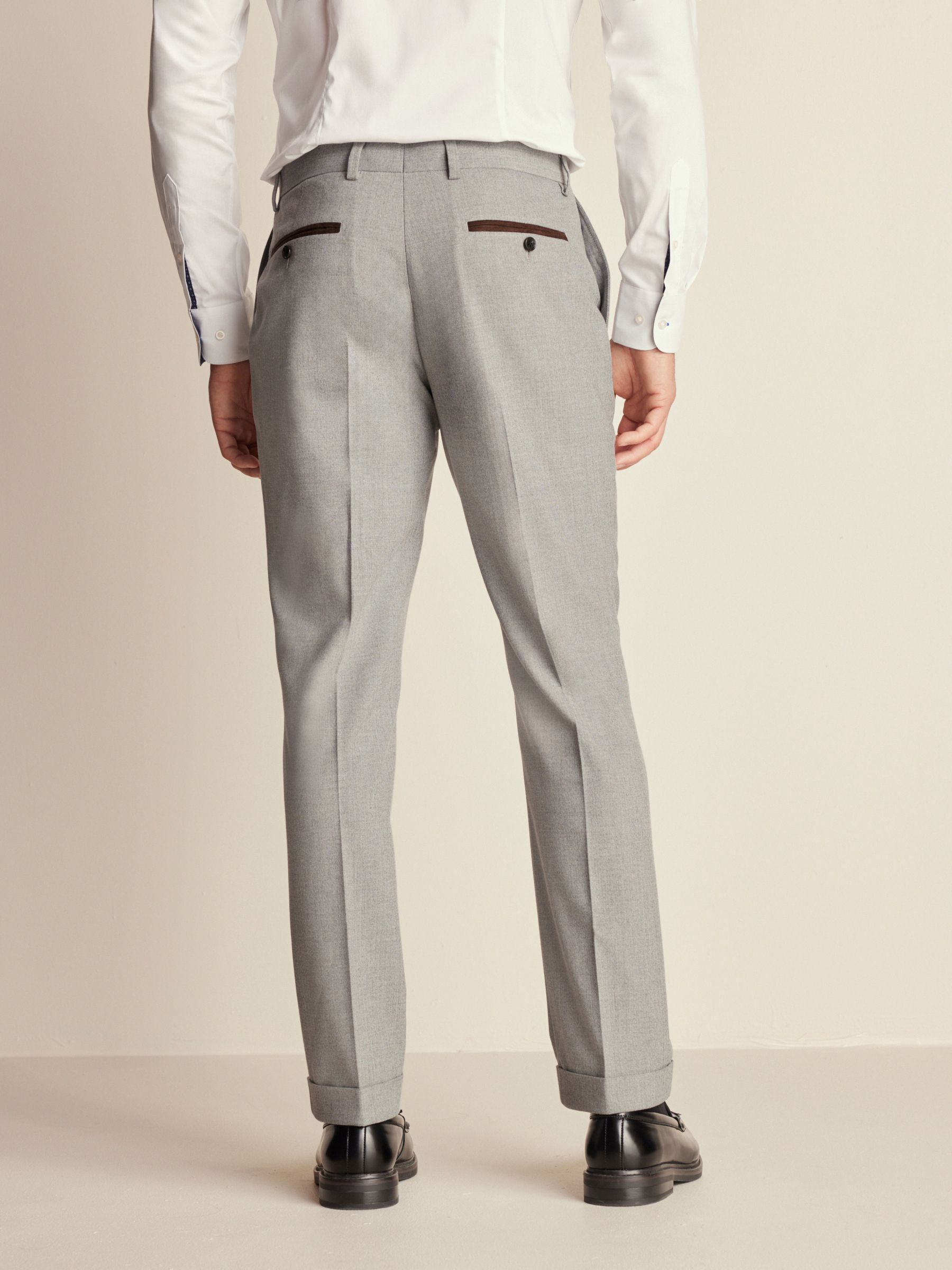 Buy Grey Slim Fit Herringbone Suit Trousers from the Next UK online shop