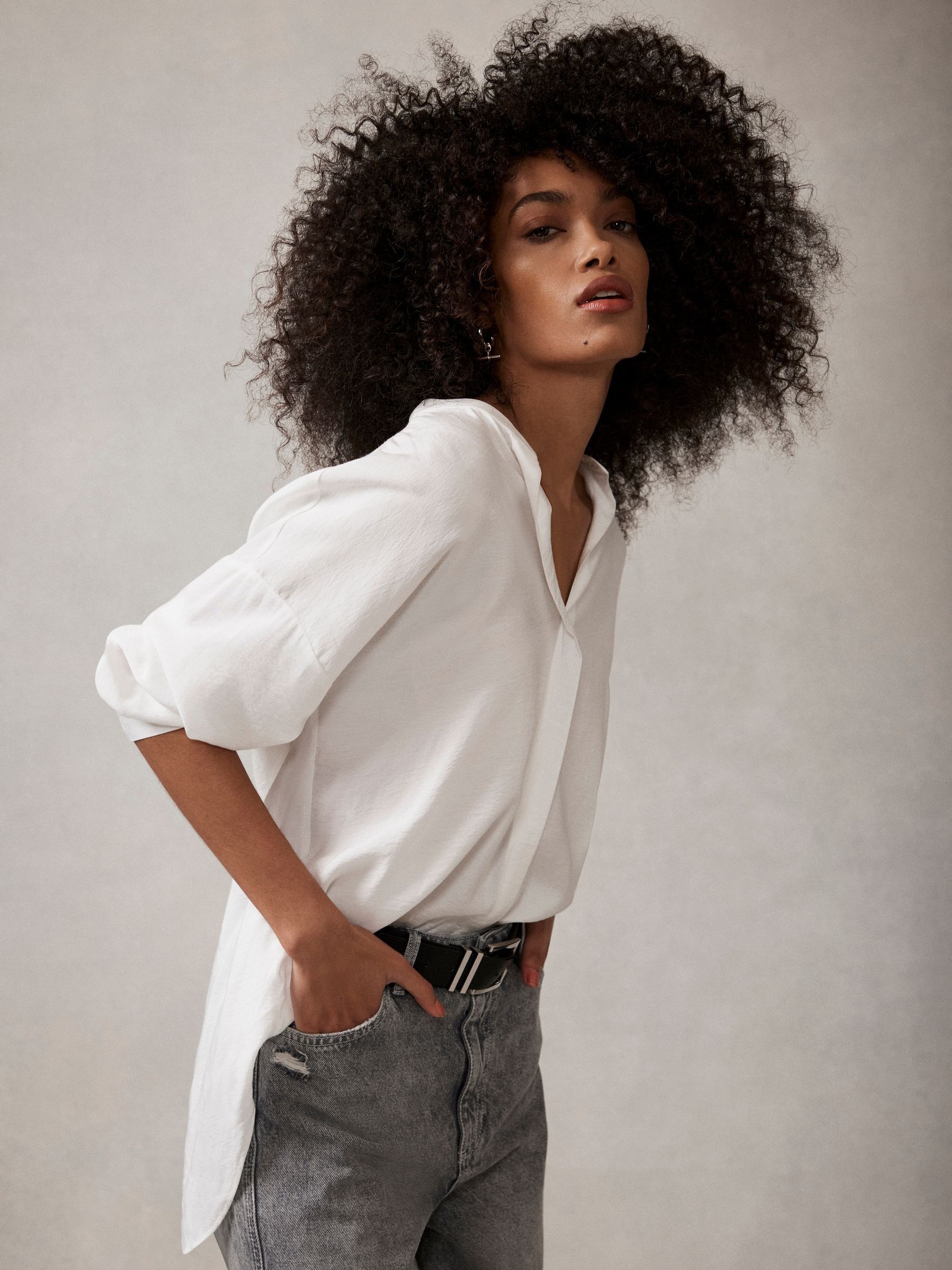 Buy Mint Velvet White Oversized Longline Shirt from the Next UK online shop