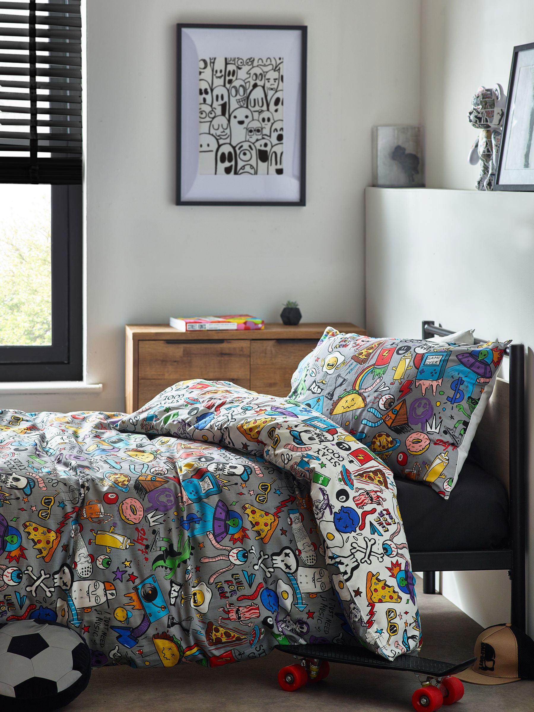 Buy Multi Graffiti Doodle Duvet Cover and Pillowcase Set from Next Ireland