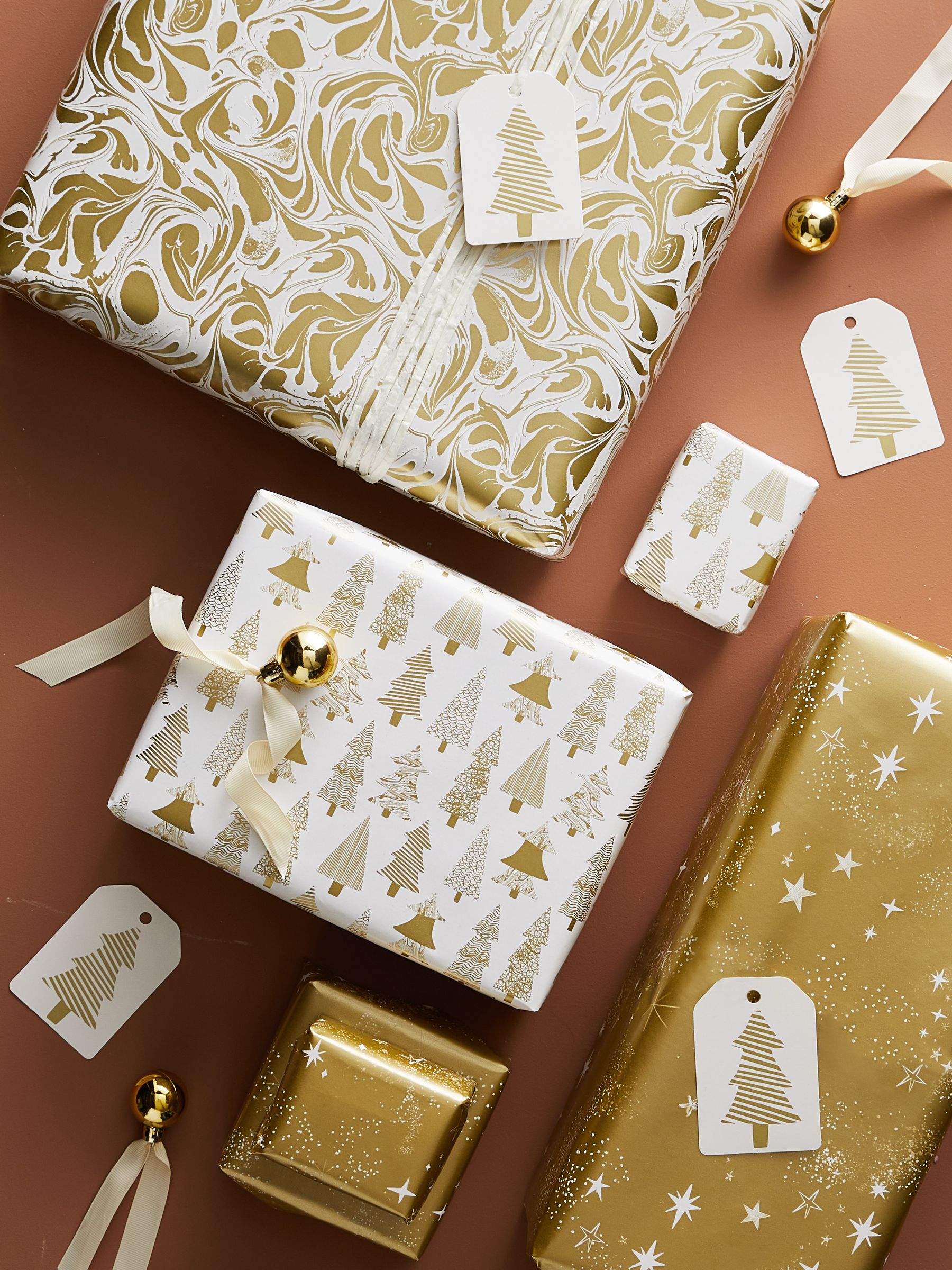 Buy Golden Trees Set of 3 3m Christmas Wrapping Paper from Next Ireland