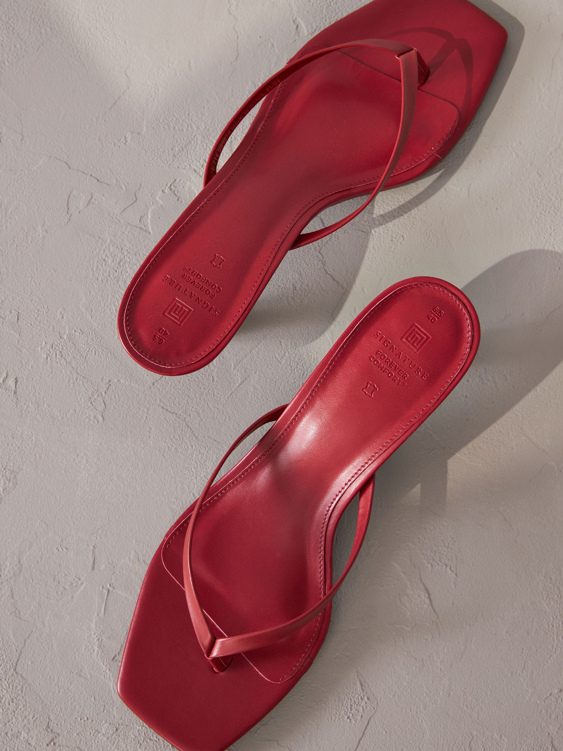 Buy Red Premium Leather Toe Post Heeled Mules from Next Ireland