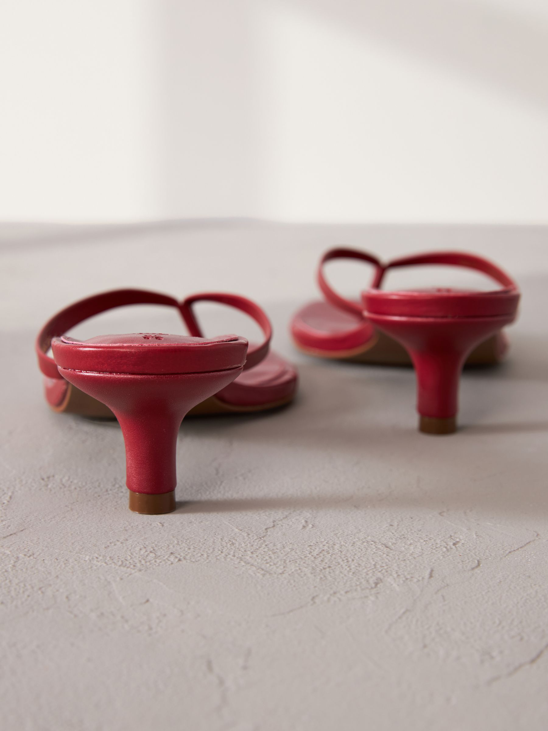 Buy Red Premium Leather Toe Post Heeled Mules from Next Ireland