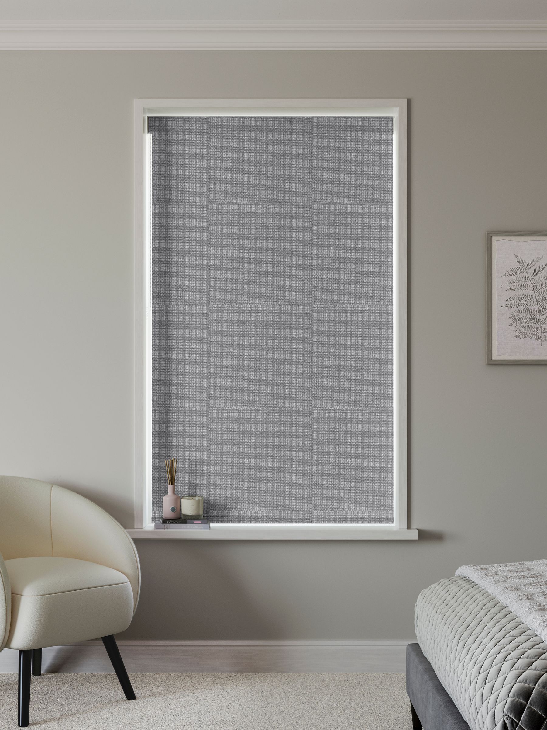 Buy Steel Grey Lowry Made to Measure Blackout Roller Blind from the ...