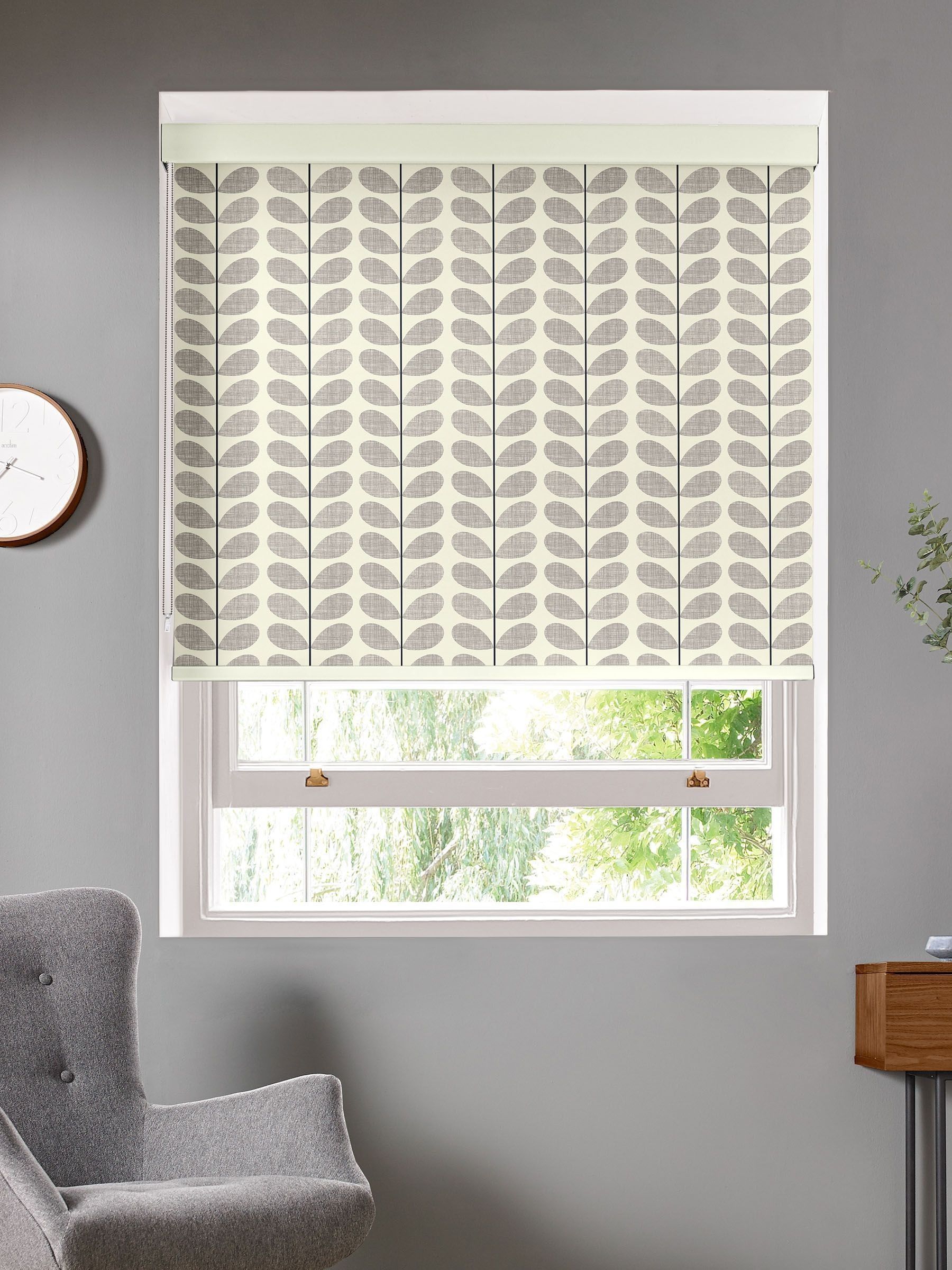 Buy Orla Kiely Grey Scribble Stem Made To Measure Roller Blind from the ...