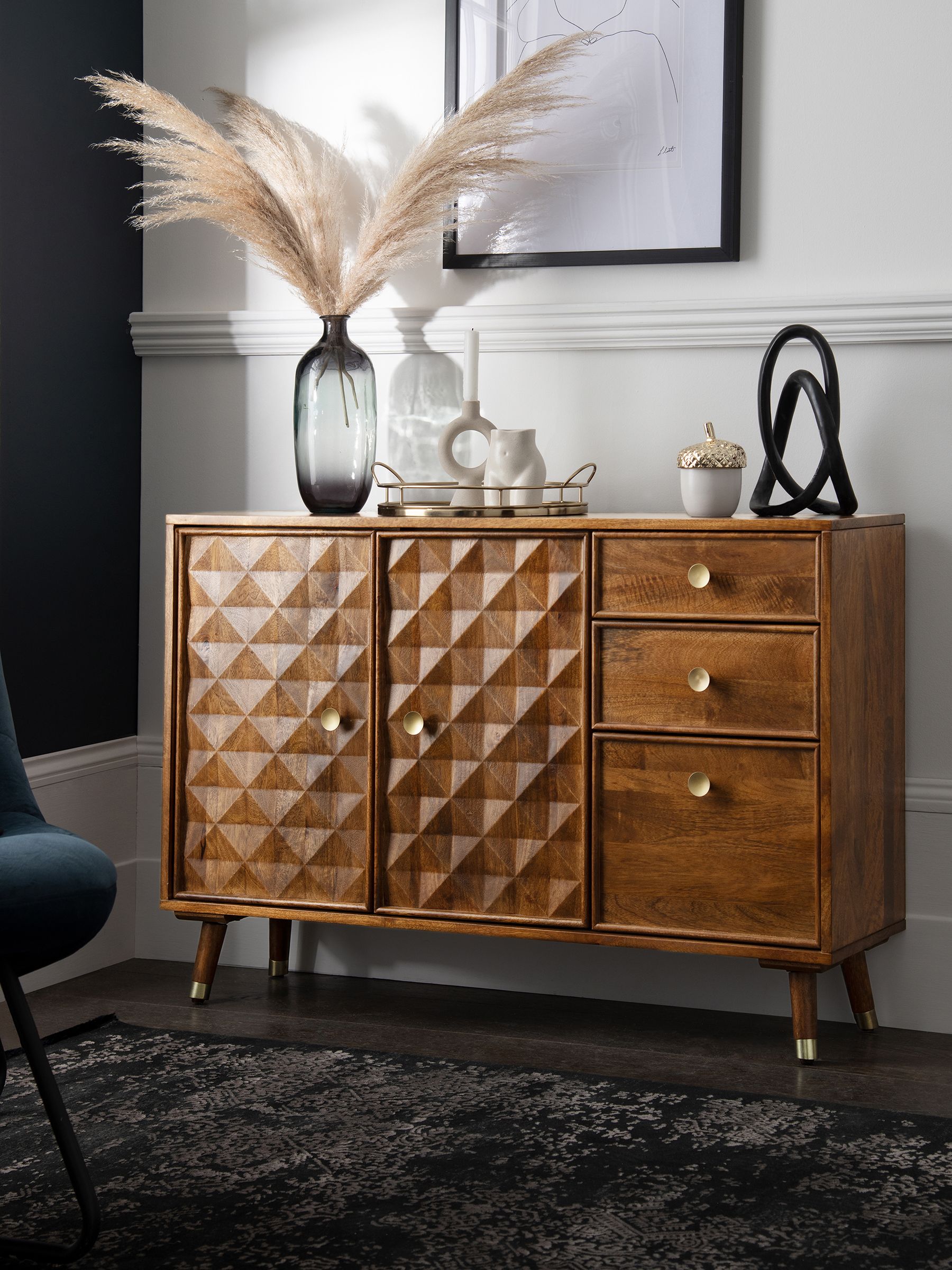 Buy Dark Lloyd Mango Wood Slim Sideboard from the Next UK online shop