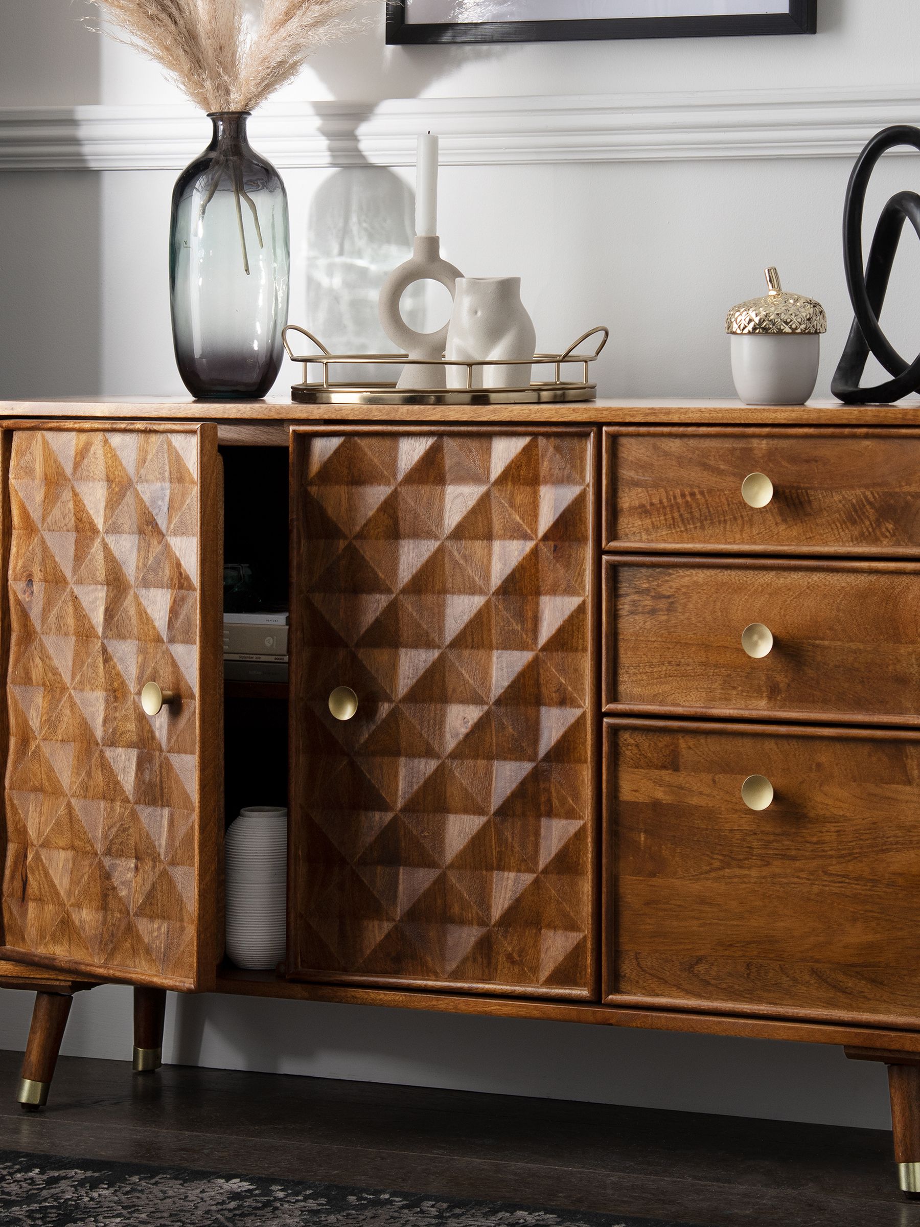 Buy Dark Lloyd Mango Wood Slim Sideboard from the Next UK online shop