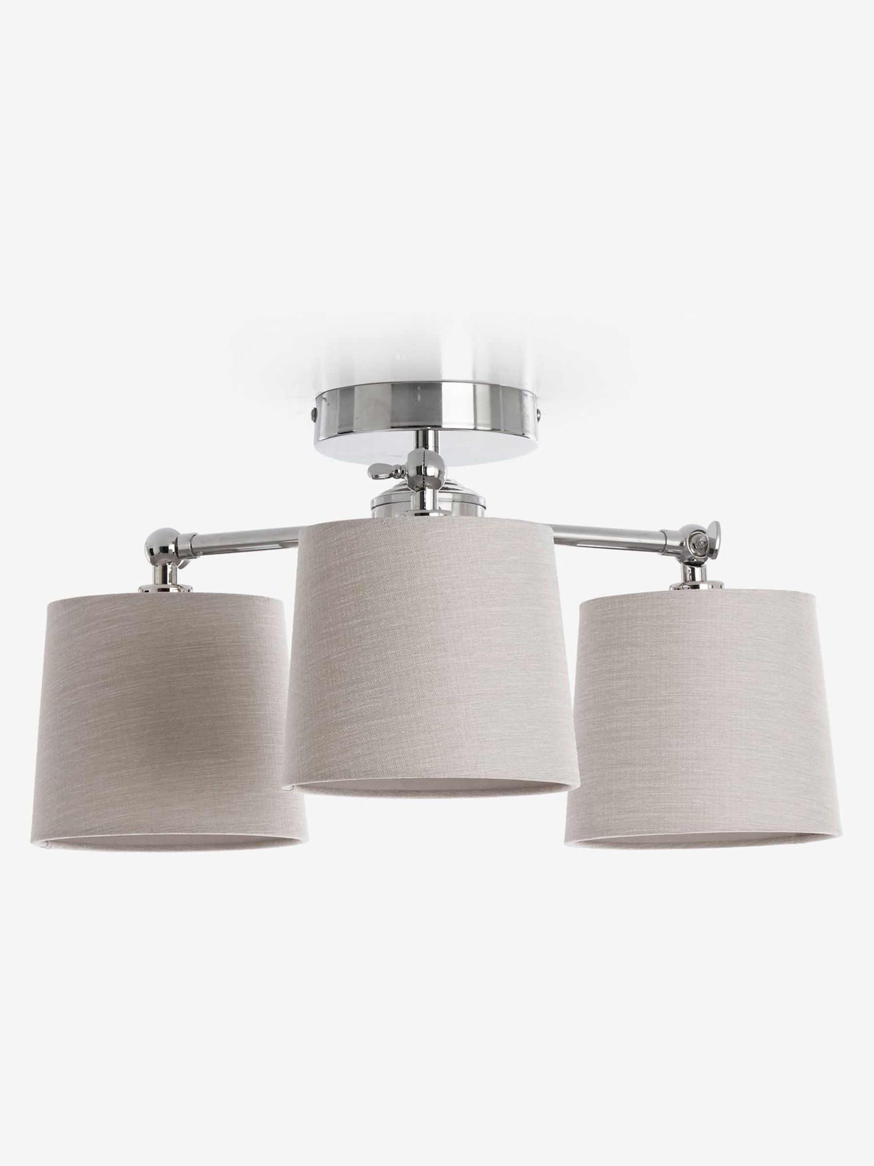 Buy Polished Nickel Woodstock 3 Light Flush Ceiling Light from Next Ireland