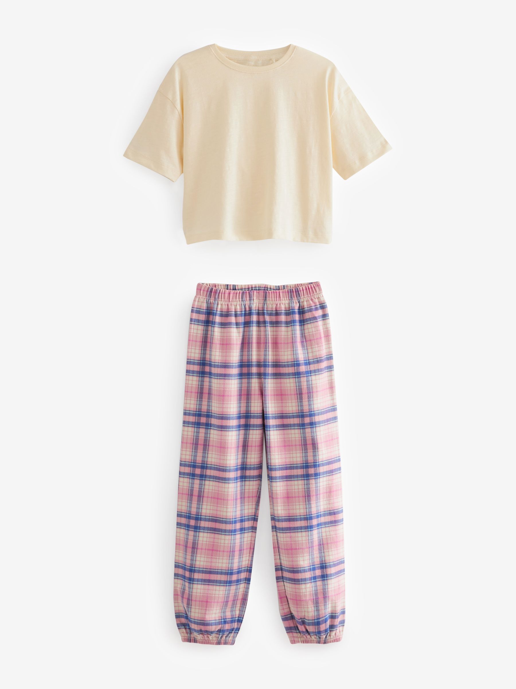 Buy Pink/Blue Woven Check Pyjamas 2 Pack (3-16yrs) from the Next UK ...