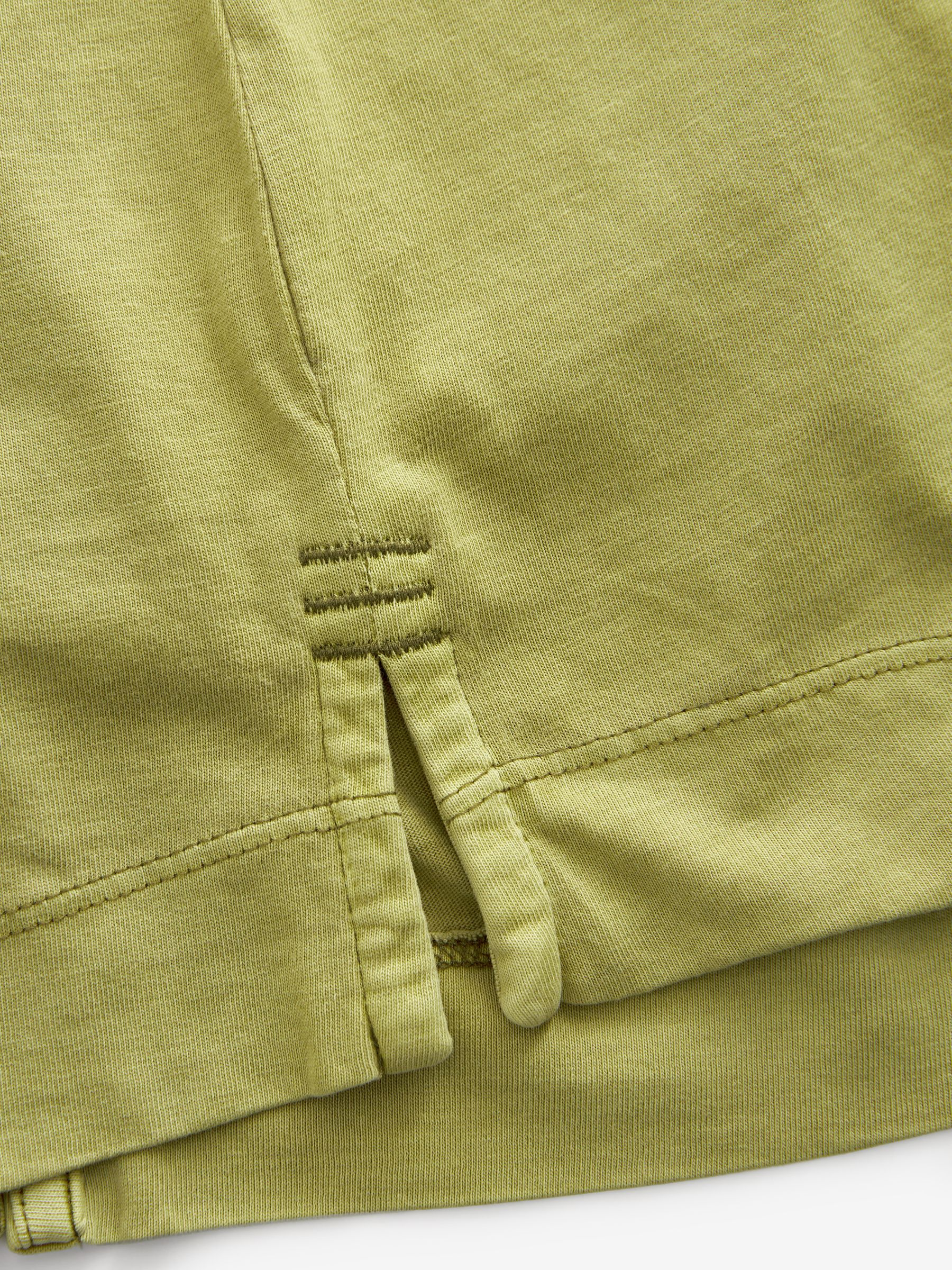 Buy Olive Green 100% Cotton Seam Detail Long Sleeve Skater T-Shirt from ...