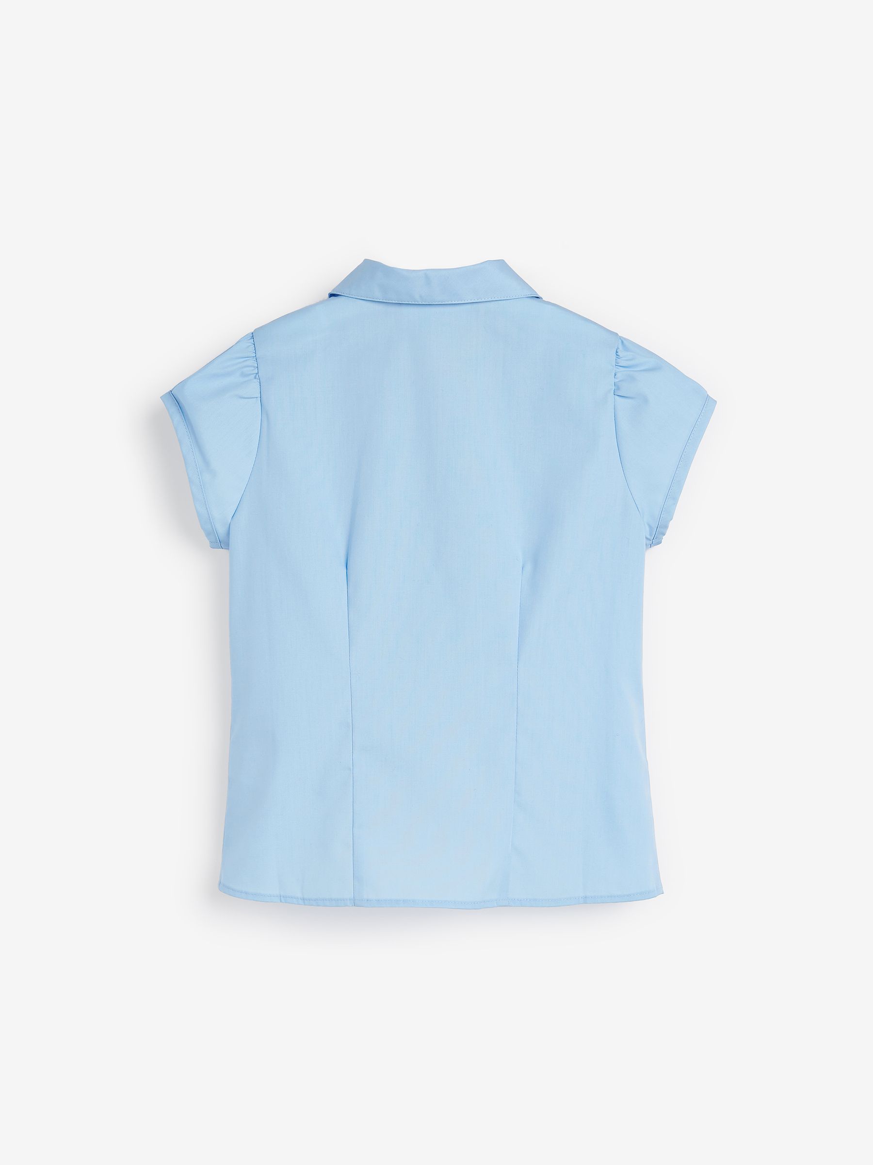 Buy Blue Regular Fit Puff Sleeve Lace Trim School Blouse (3-14yrs) from ...