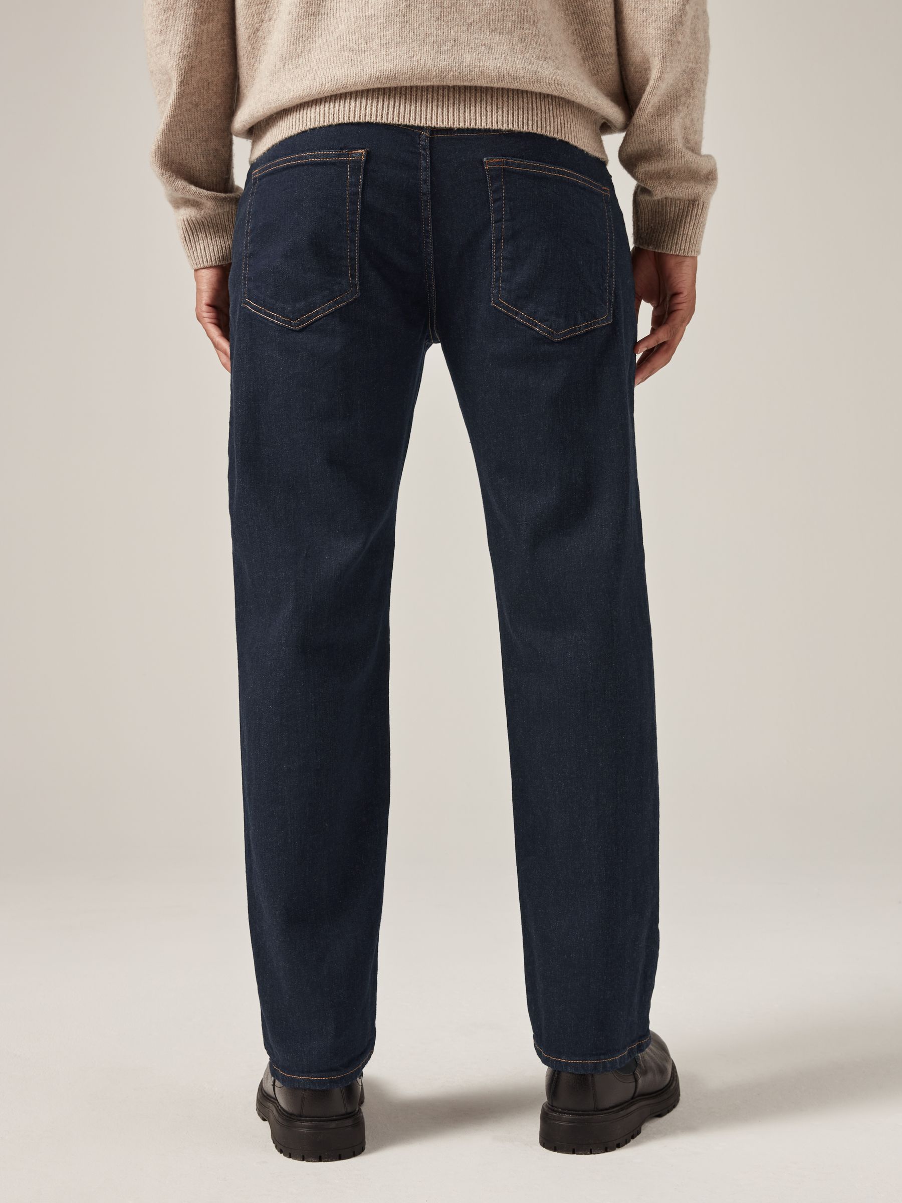 Buy Blue Indigo Rinse Single Straight Fit Classic Stretch Jeans from ...