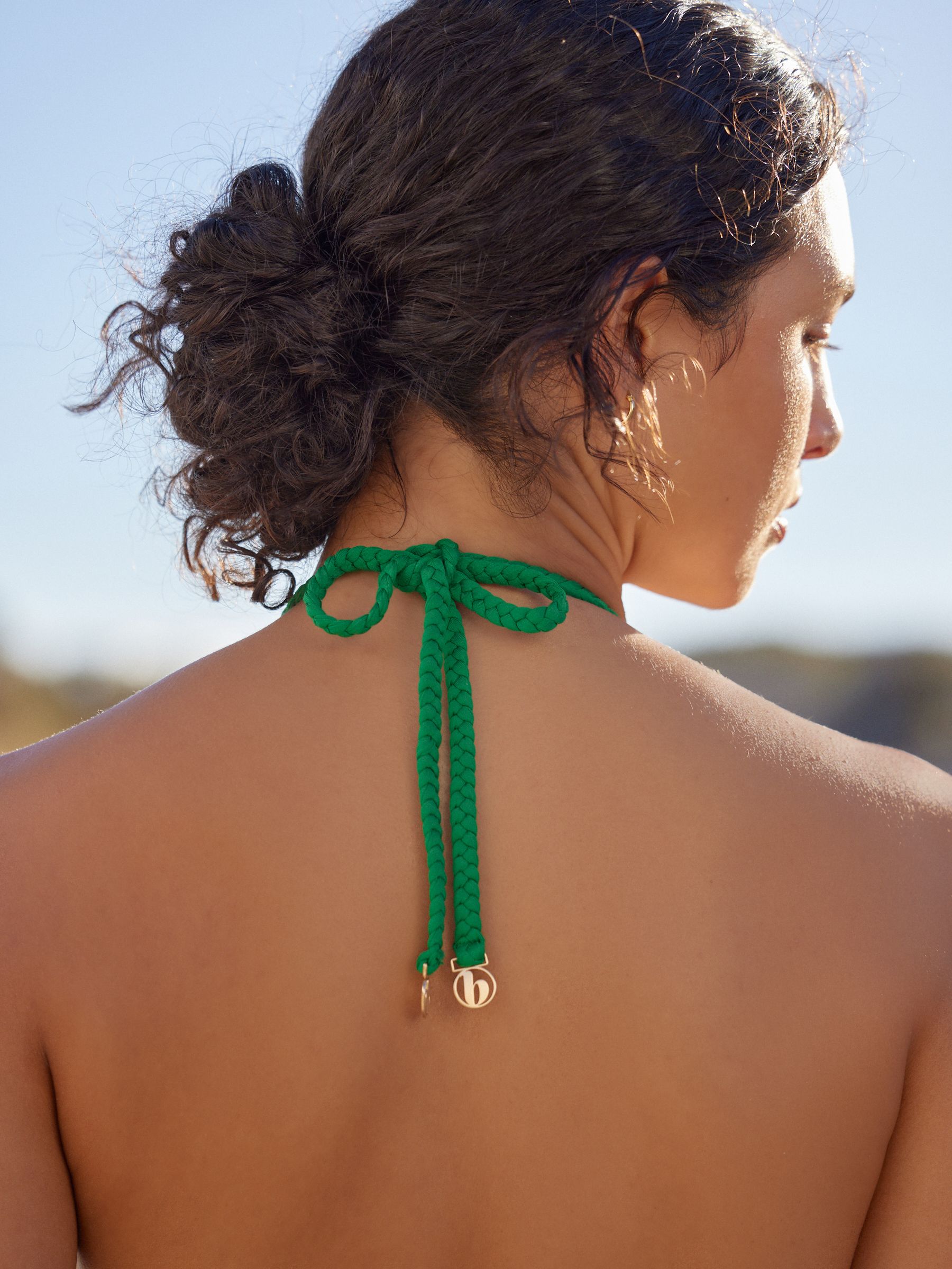 Buy Baker By Ted Baker Tropical Leaf Triangle White Bikini Top from the ...