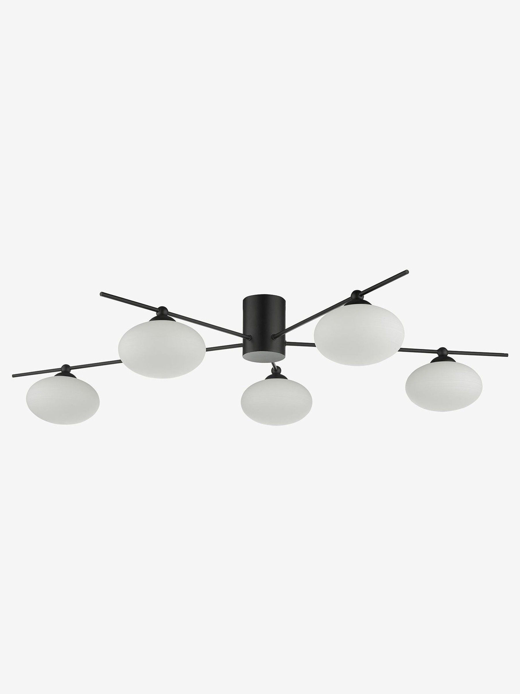 Buy Dar Lighting Black Jasper 5 Light Semi Flush Ceiling Light from the ...