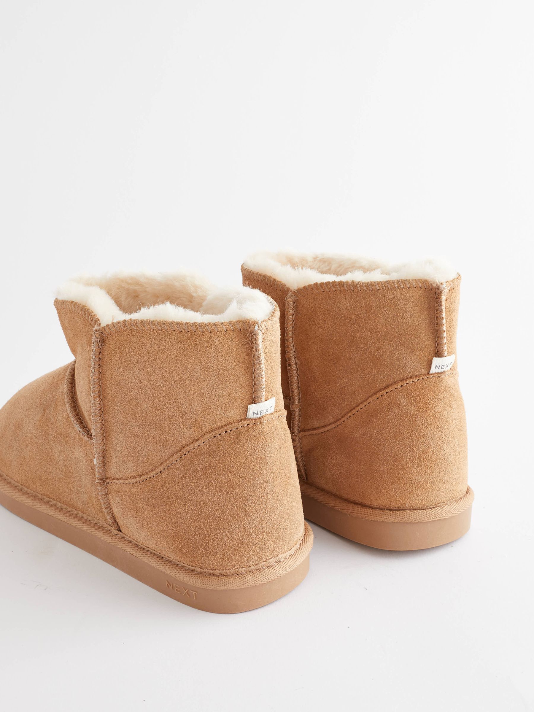 Buy Tan Brown Faux Fur Lined Suede Slipper Boots from the Next UK ...