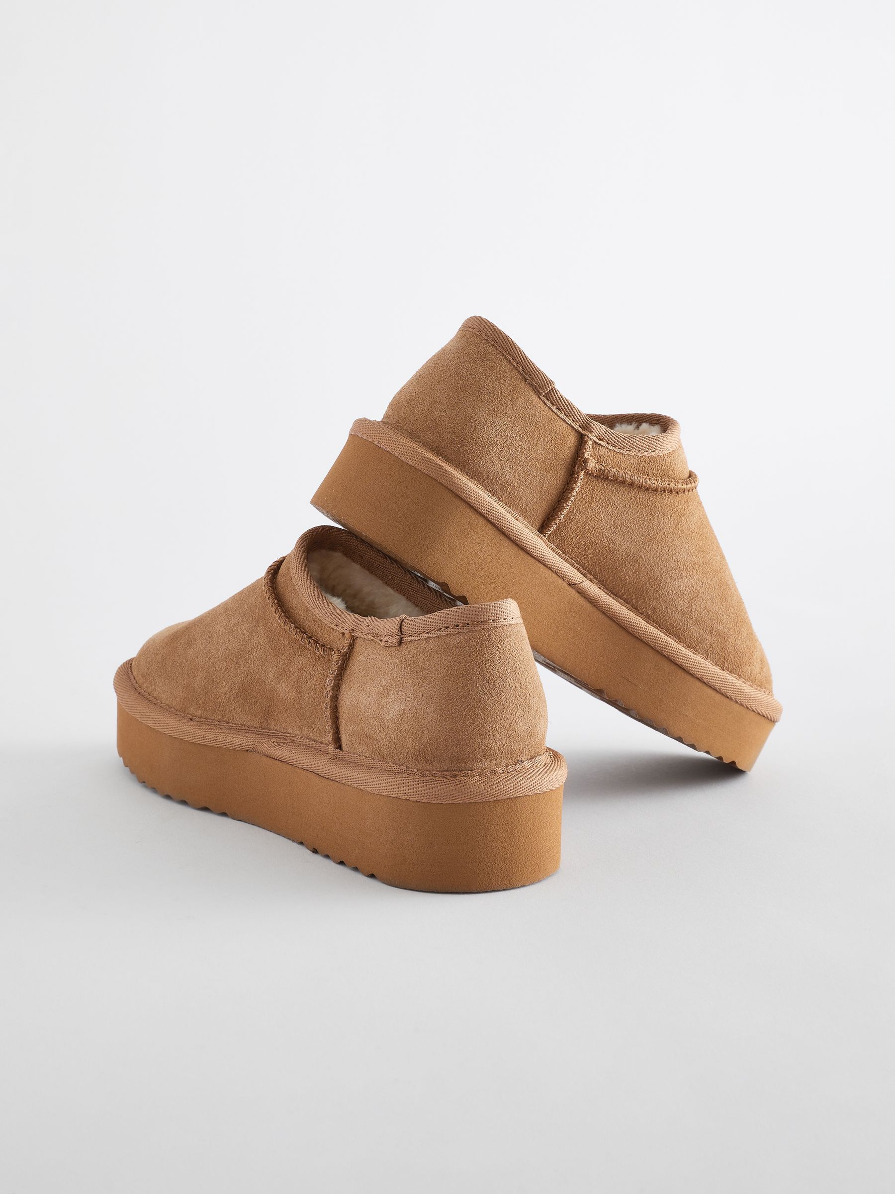 Buy Tan Brown Suede Flatform Shoot Shoes from the Next UK online shop