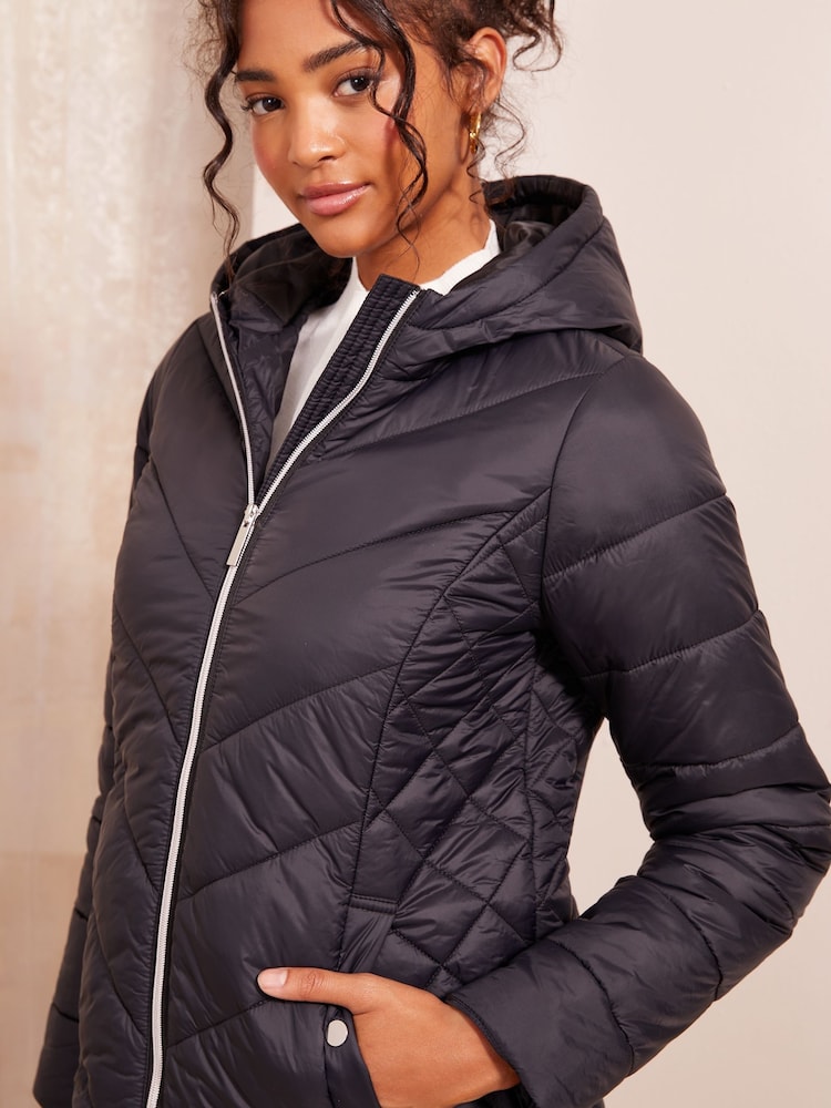 Buy Friends Like These Black Mid Length Quilted Jacket from Next Ireland