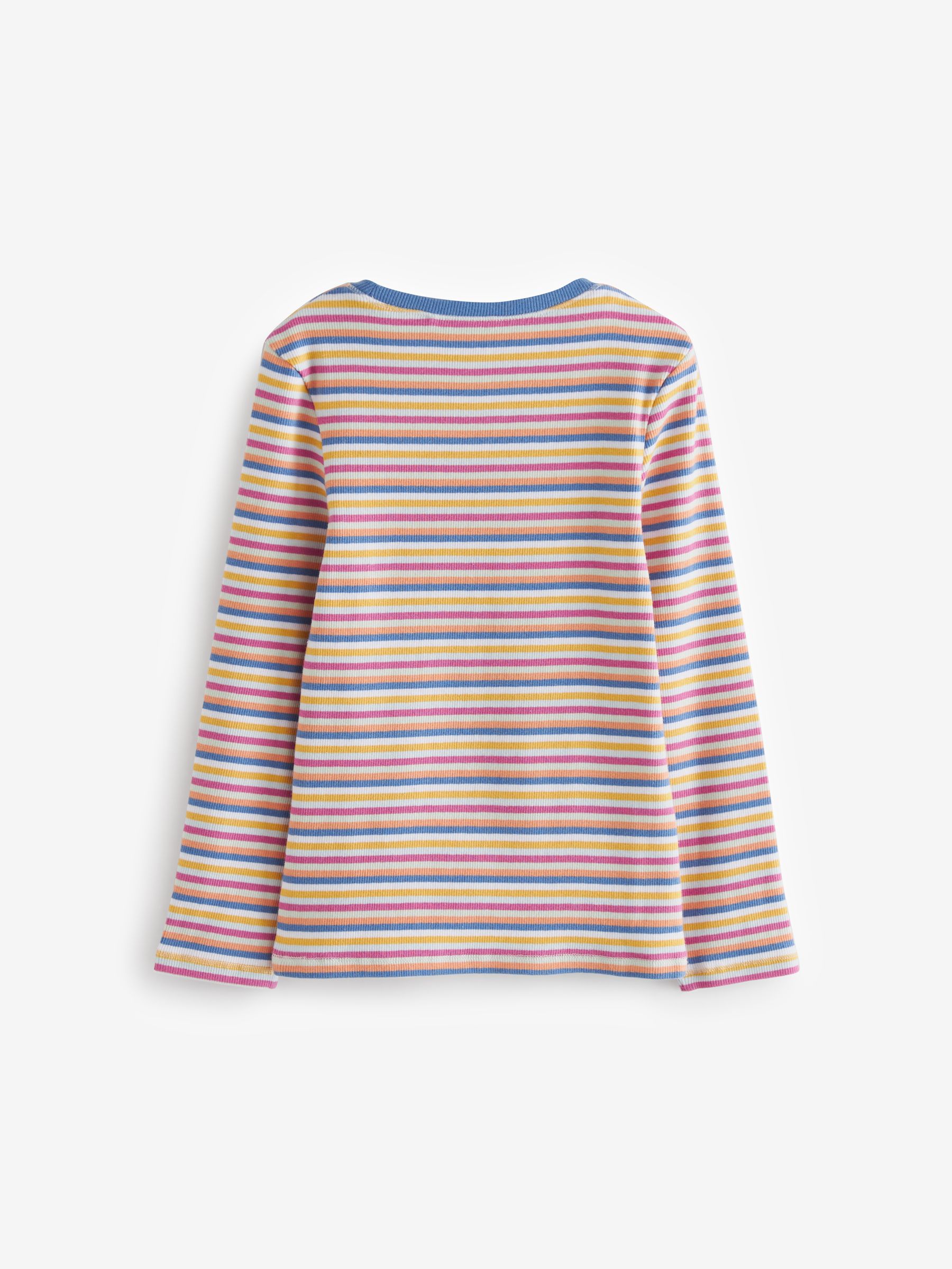 Buy Purple/Blue/Stripe Rib Long Sleeve Tops 4 Pack (3-16yrs) from Next ...