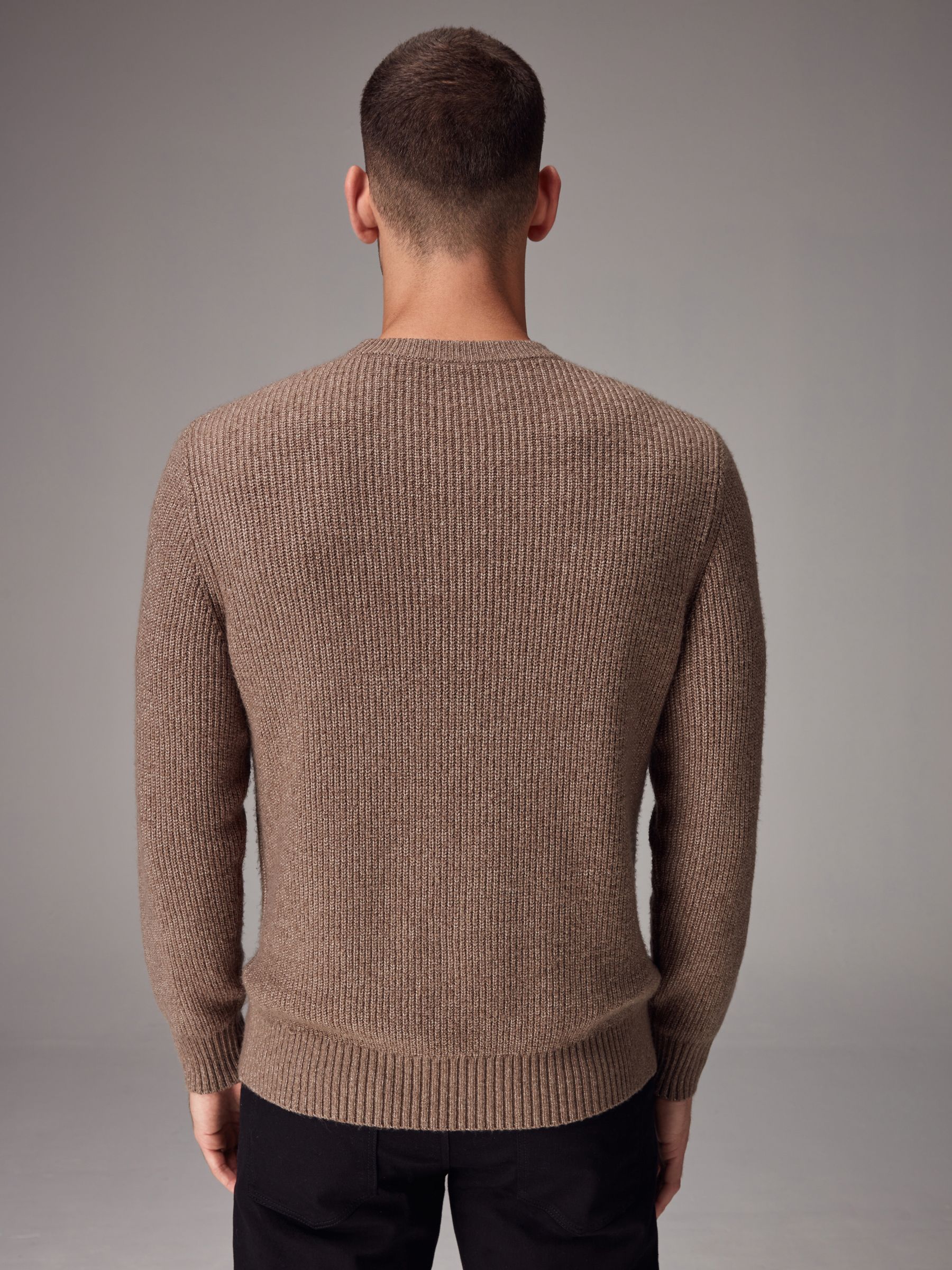 Buy Neutral Regular Fit Knitted Crew Neck Jumper from the Next UK ...