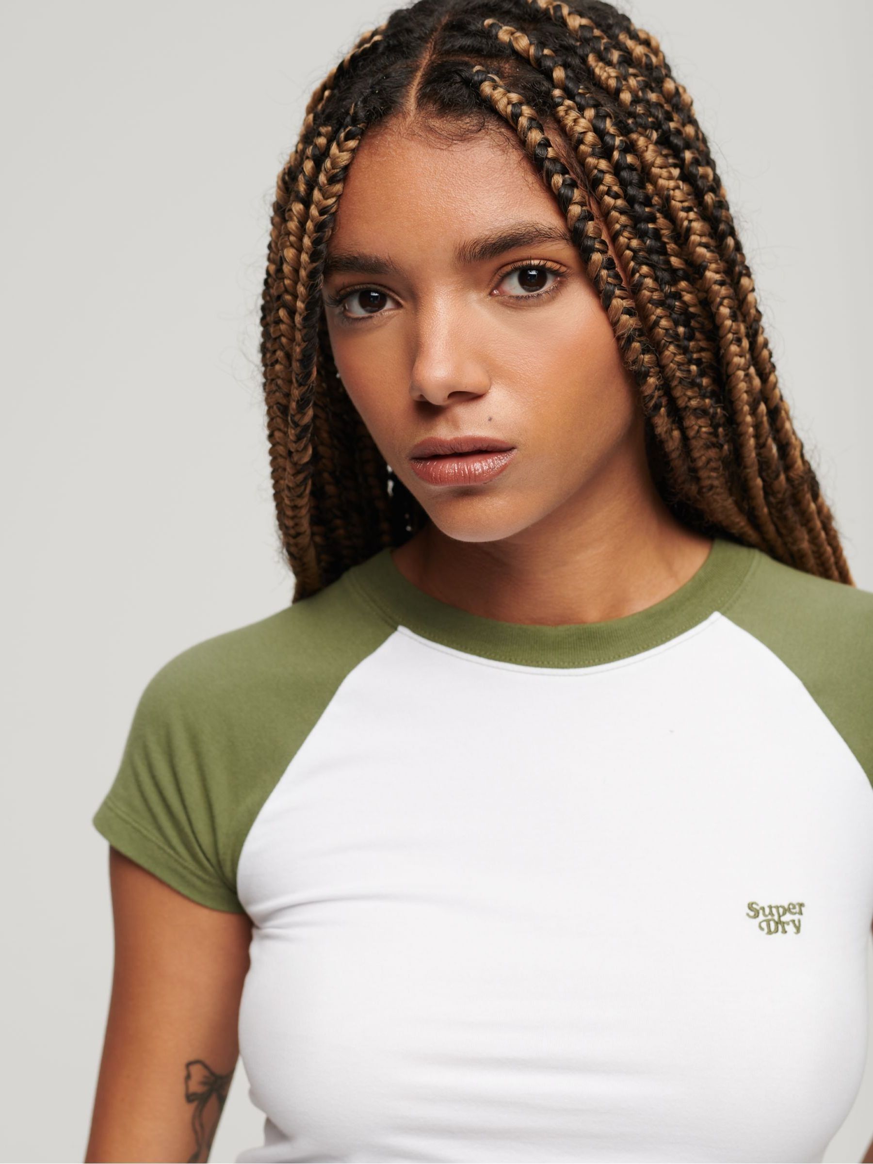 Buy SUPERDRY Green Crop Baseball Top from the Next UK online shop