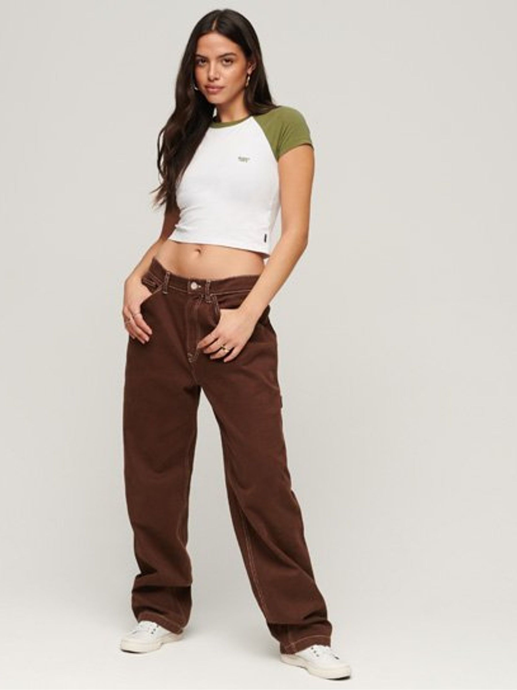 Buy SUPERDRY Green Crop Baseball Top from the Next UK online shop