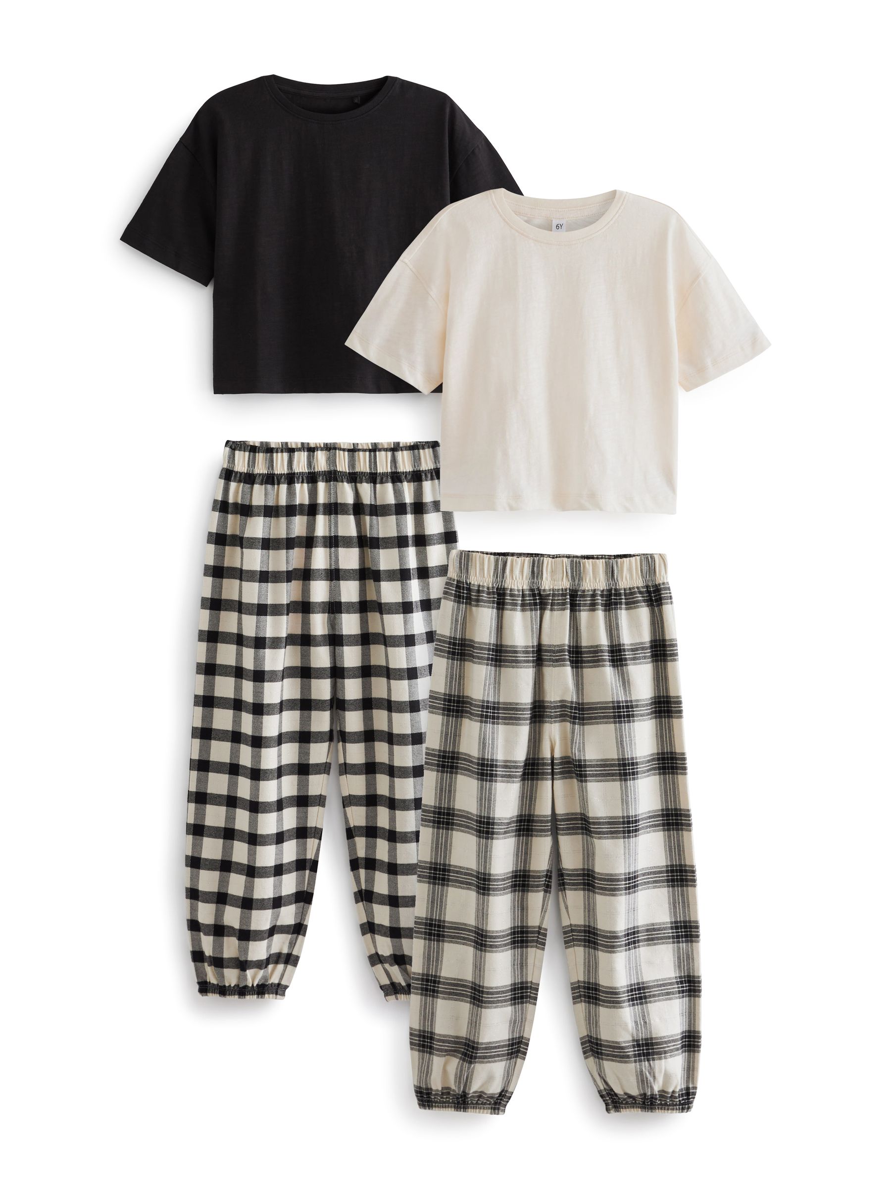 Buy Black/White Woven Check Pyjamas 2 Pack (3-16yrs) from Next Ireland