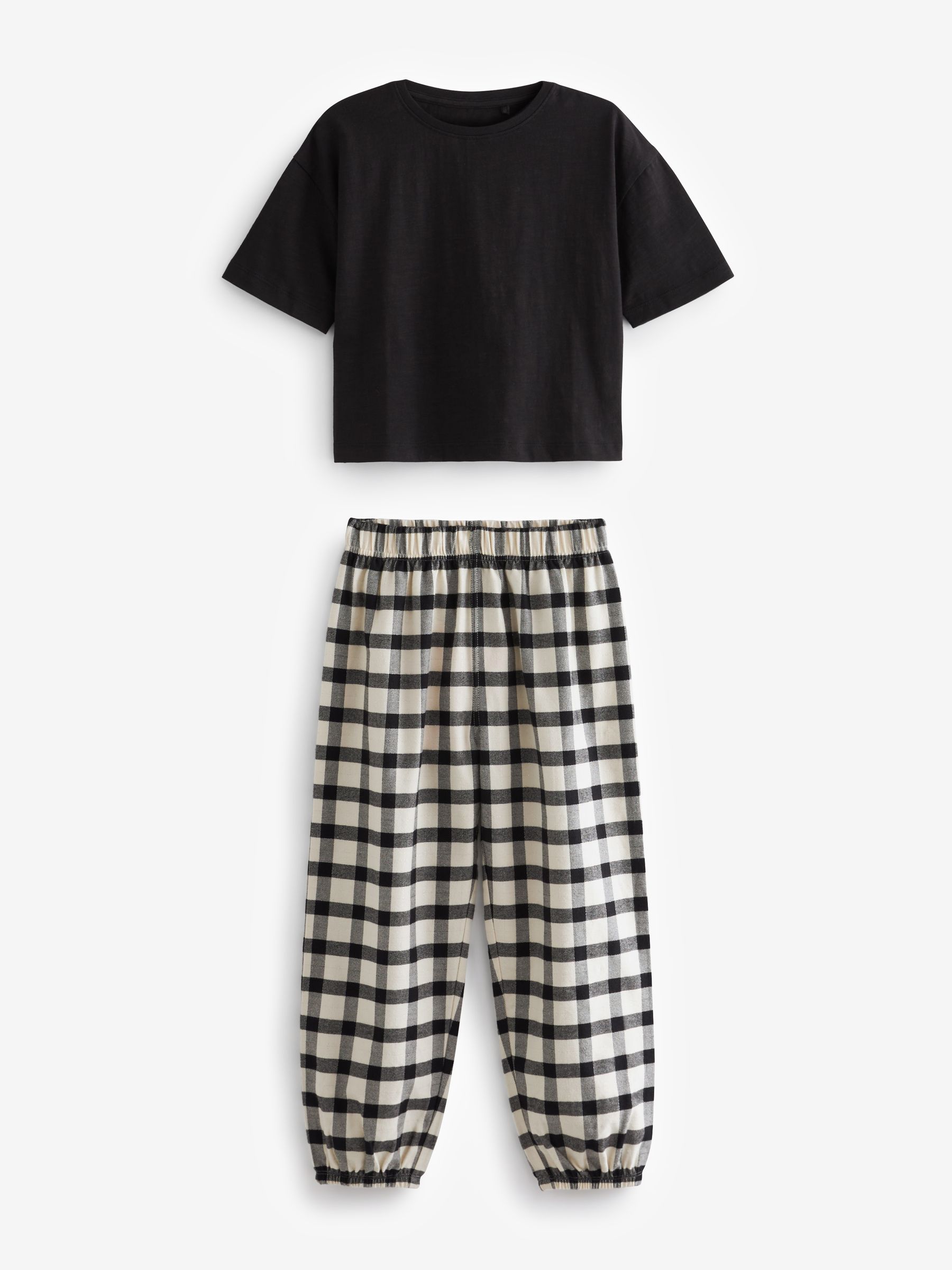 Buy Black/White Woven Check Pyjamas 2 Pack (3-16yrs) from Next Ireland