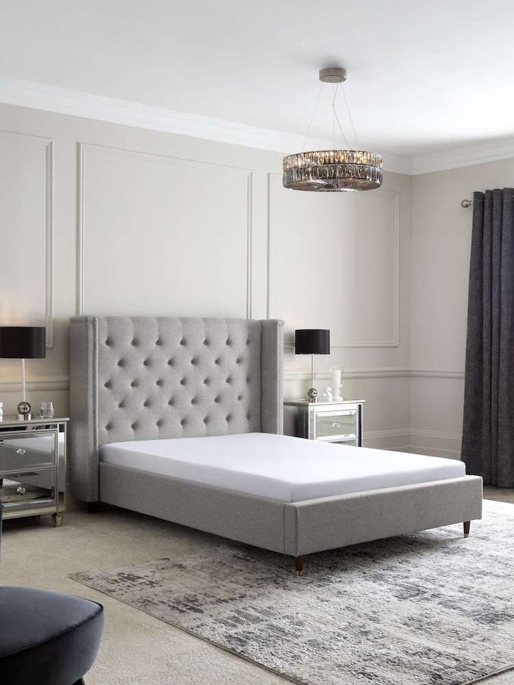 Buy Wool Blend Grey Grayson Upholstered Bed Frame from the Next UK ...