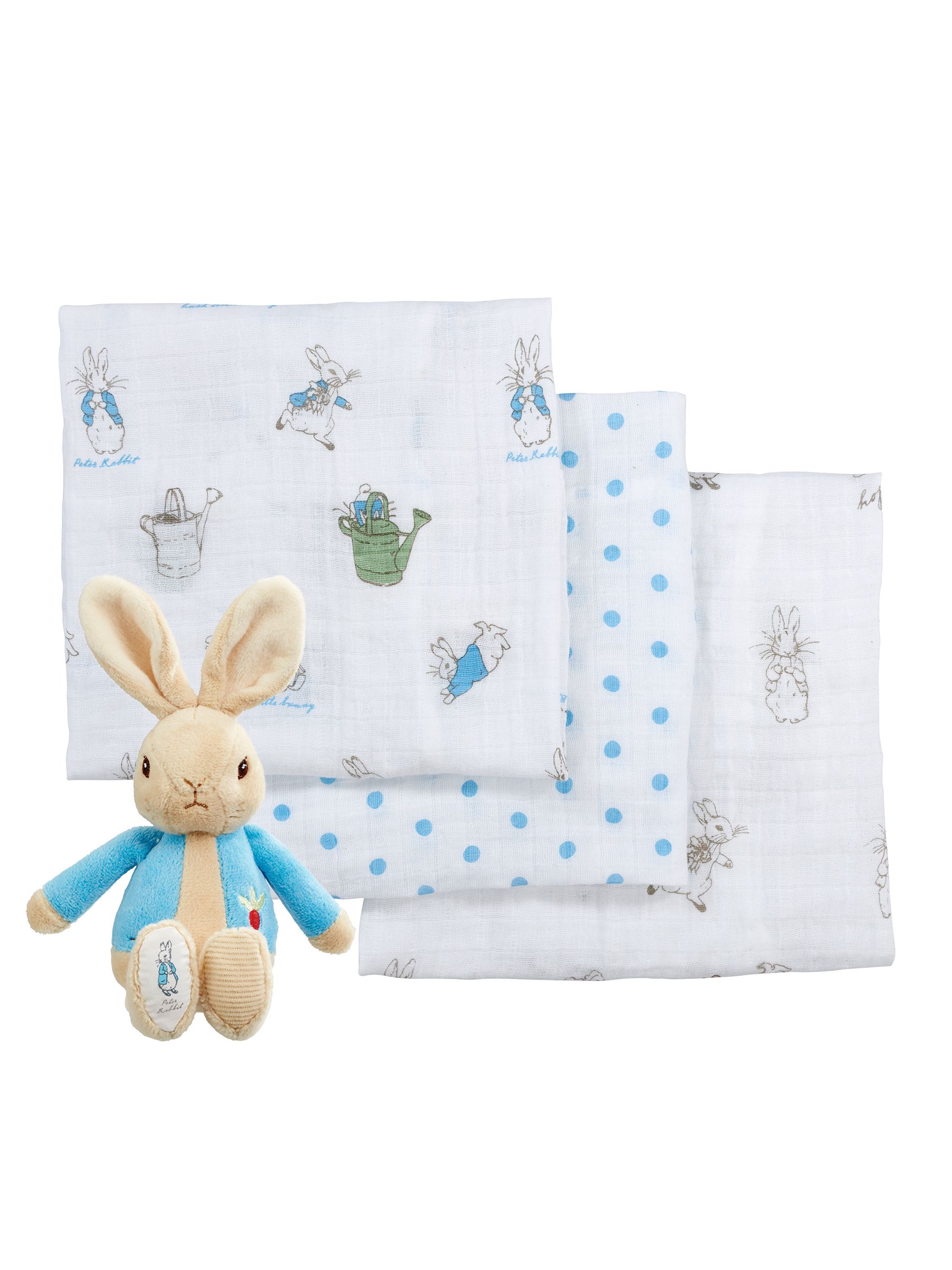 Buy Rainbow Designs Blue Peter Rabbit Muslin 100% Cotton Set from the ...