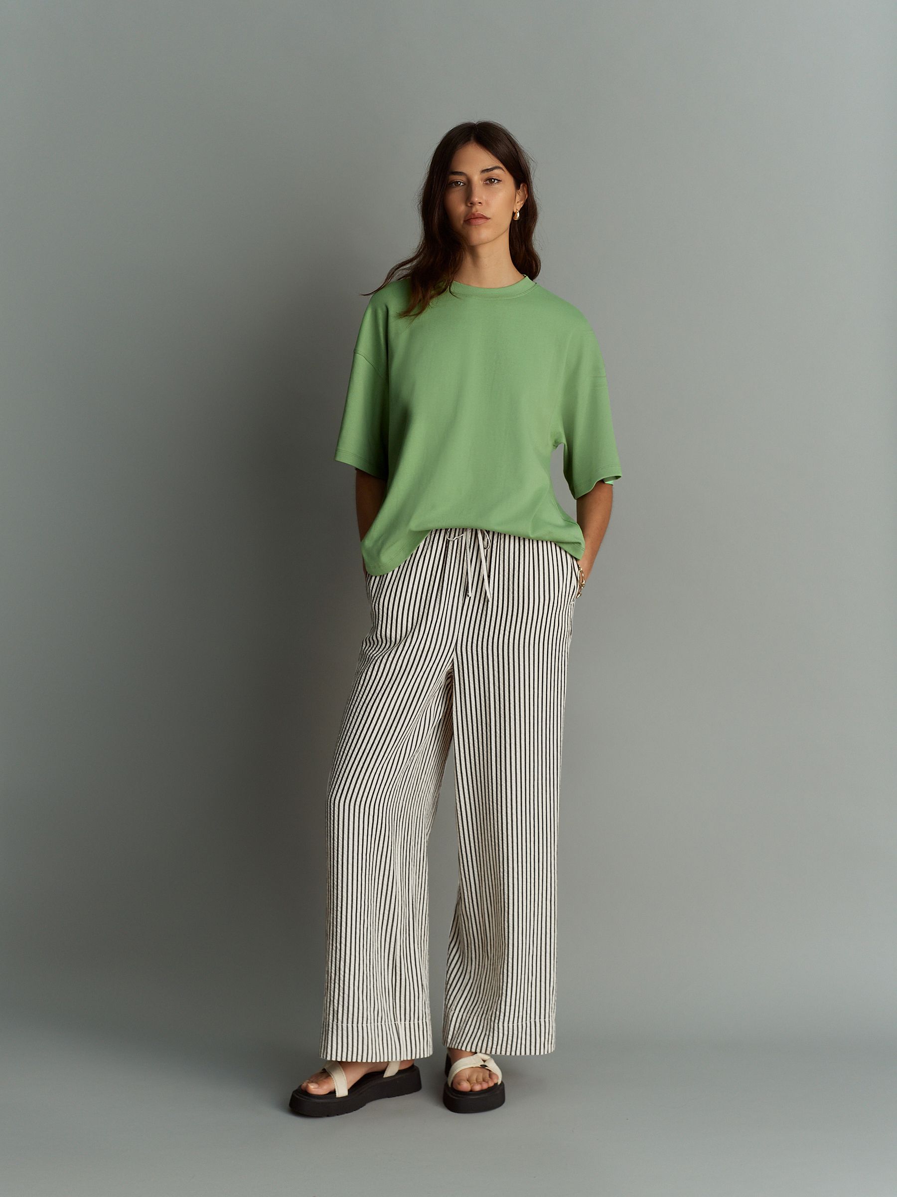 Buy Matcha Green Oversized Relaxed Fit Boxy Heavyweight Crew Neck T ...