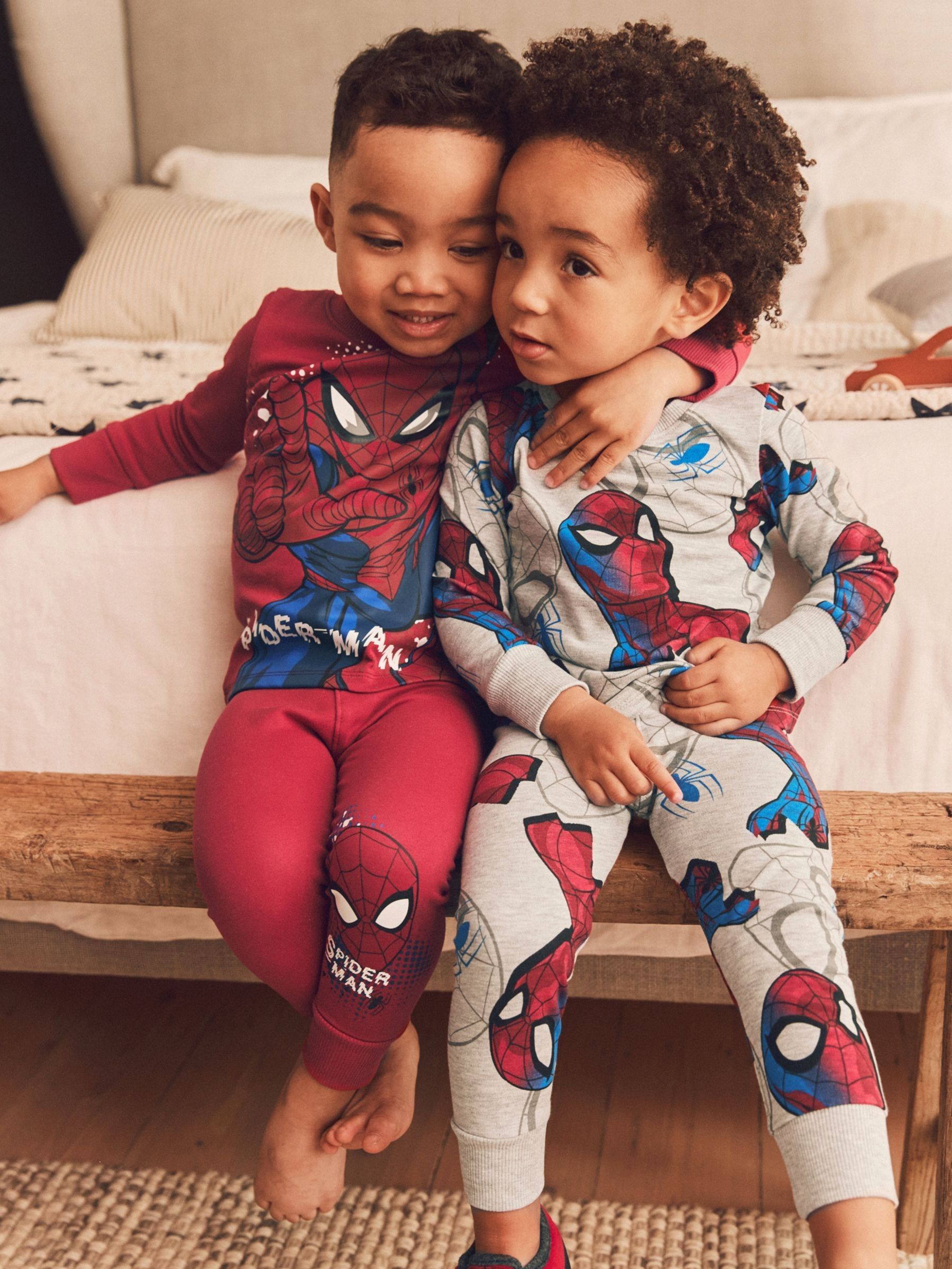 Buy Red/Navy Spiderman Snuggle Pyjamas 2 Pack (12mths-10yrs) from the ...