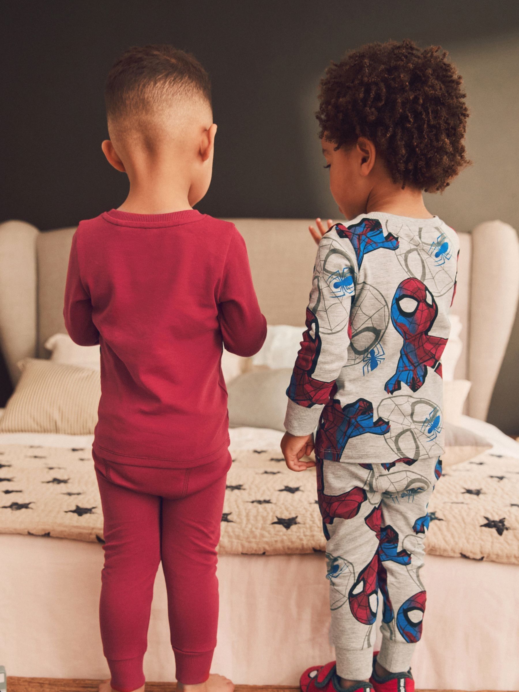 Buy Red/Navy Spiderman Snuggle Pyjamas 2 Pack (12mths-10yrs) from the ...